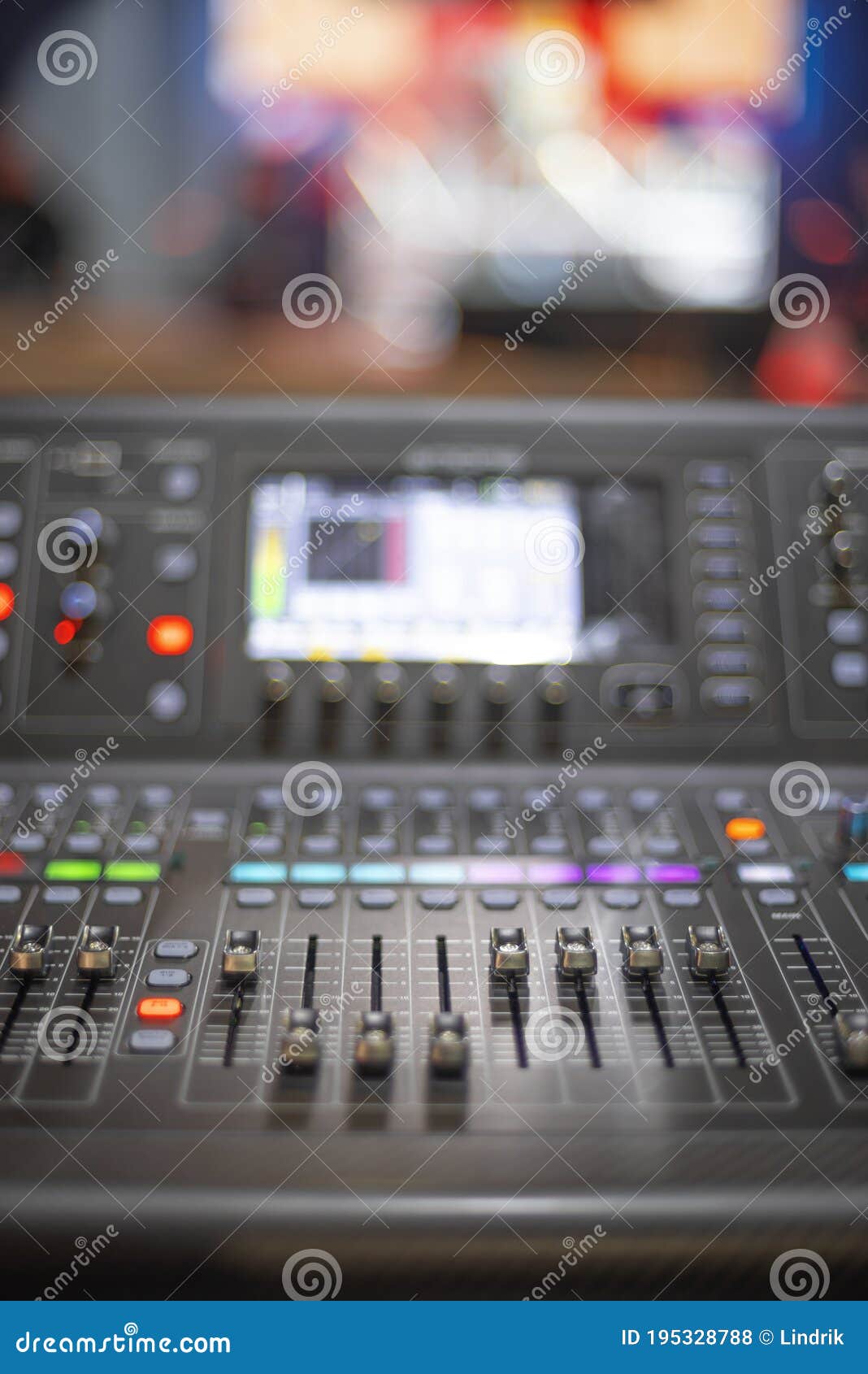 DJ mixing console stock photo. Image of night, technology - 195328788