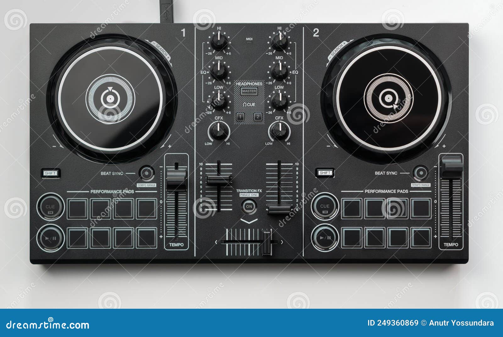 DJ Mixing Deck Controller Connecting To Laptop and Tablet Using USB ...