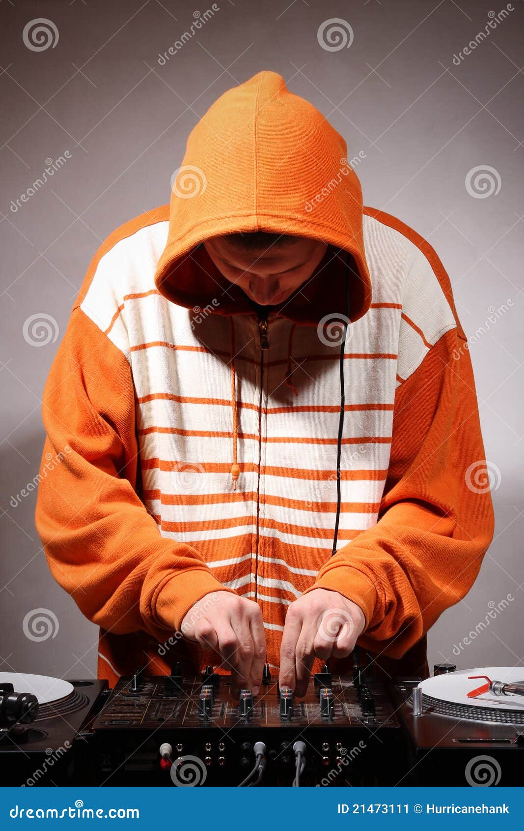 DJ Mixing Music on Controller Stock Image - Image of deejay, dark: 21473111
