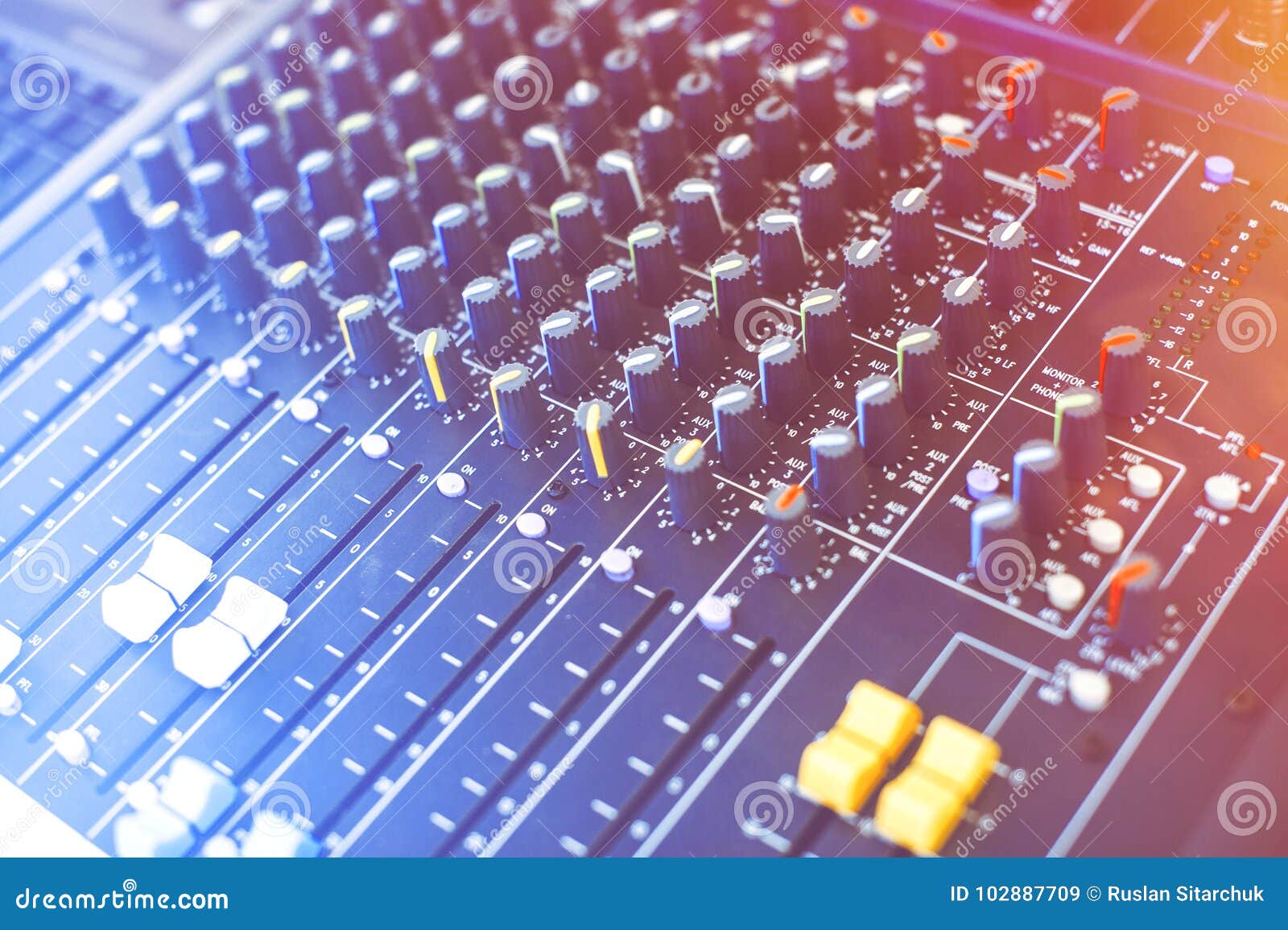DJ Mixing Studio in the Club Stage Light Stock Image - Image of mixer ...