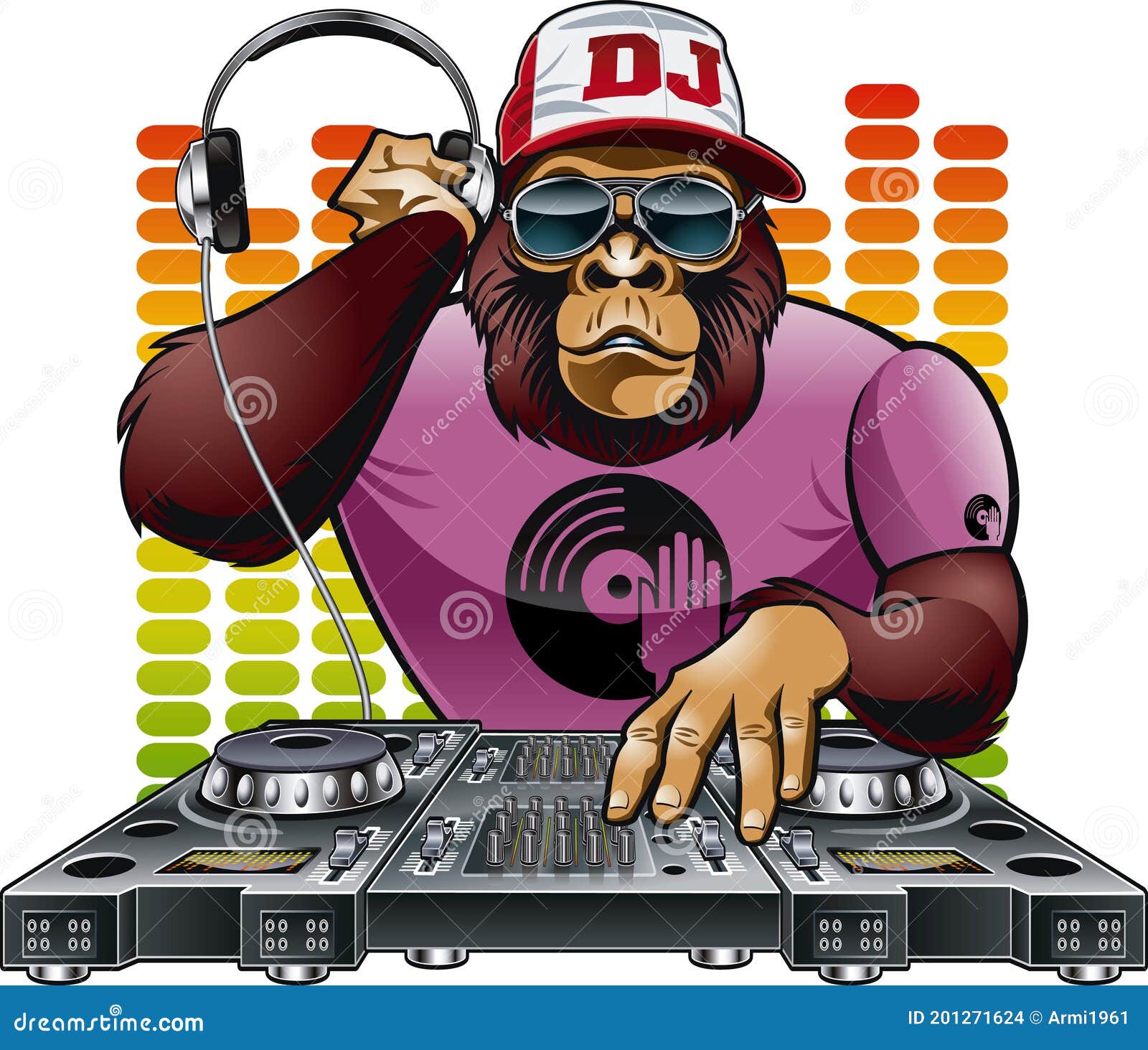 Mixing Music Tracks With Mixer Cartoon Vector | CartoonDealer.com #10511483