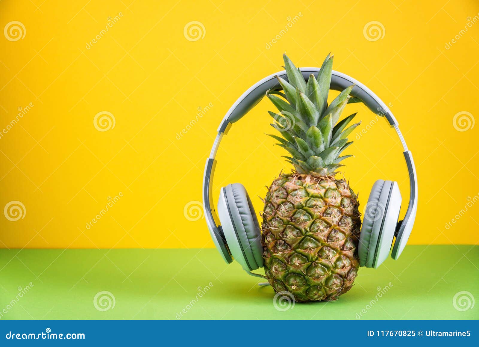 DJ pineapple concept stock image. Image of beautiful - 117670825