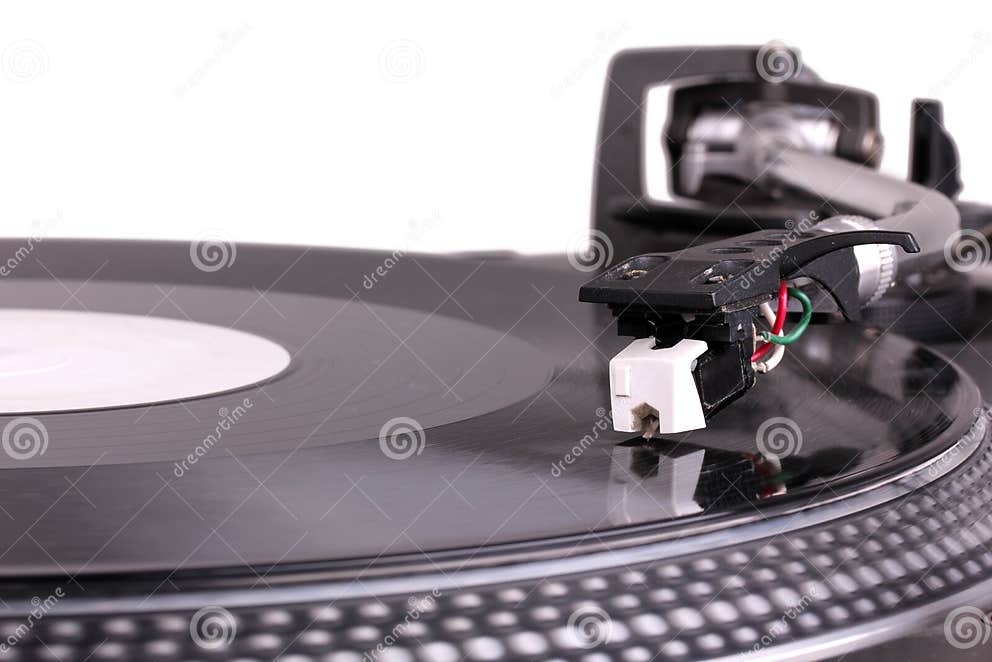 Dj Needle on Spinning Turntable Stock Image - Image of playing ...