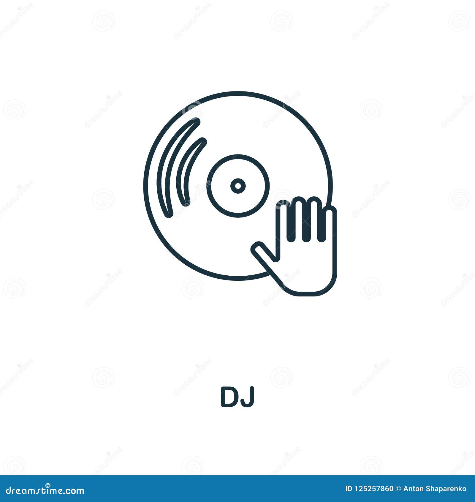 Dj Outline Icon. Simple Element Illustration. Dj Icon Symbol Design ...