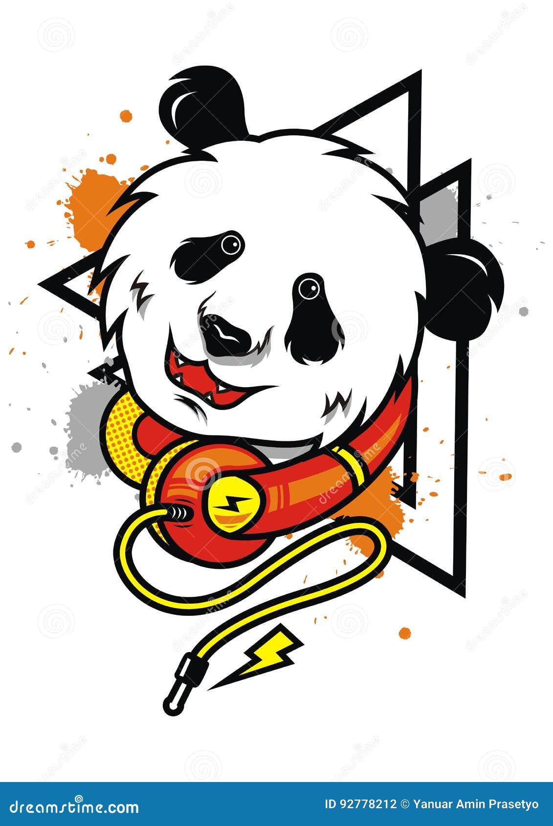 DJ Panda Illustration stock vector. Illustration of design - 92778212