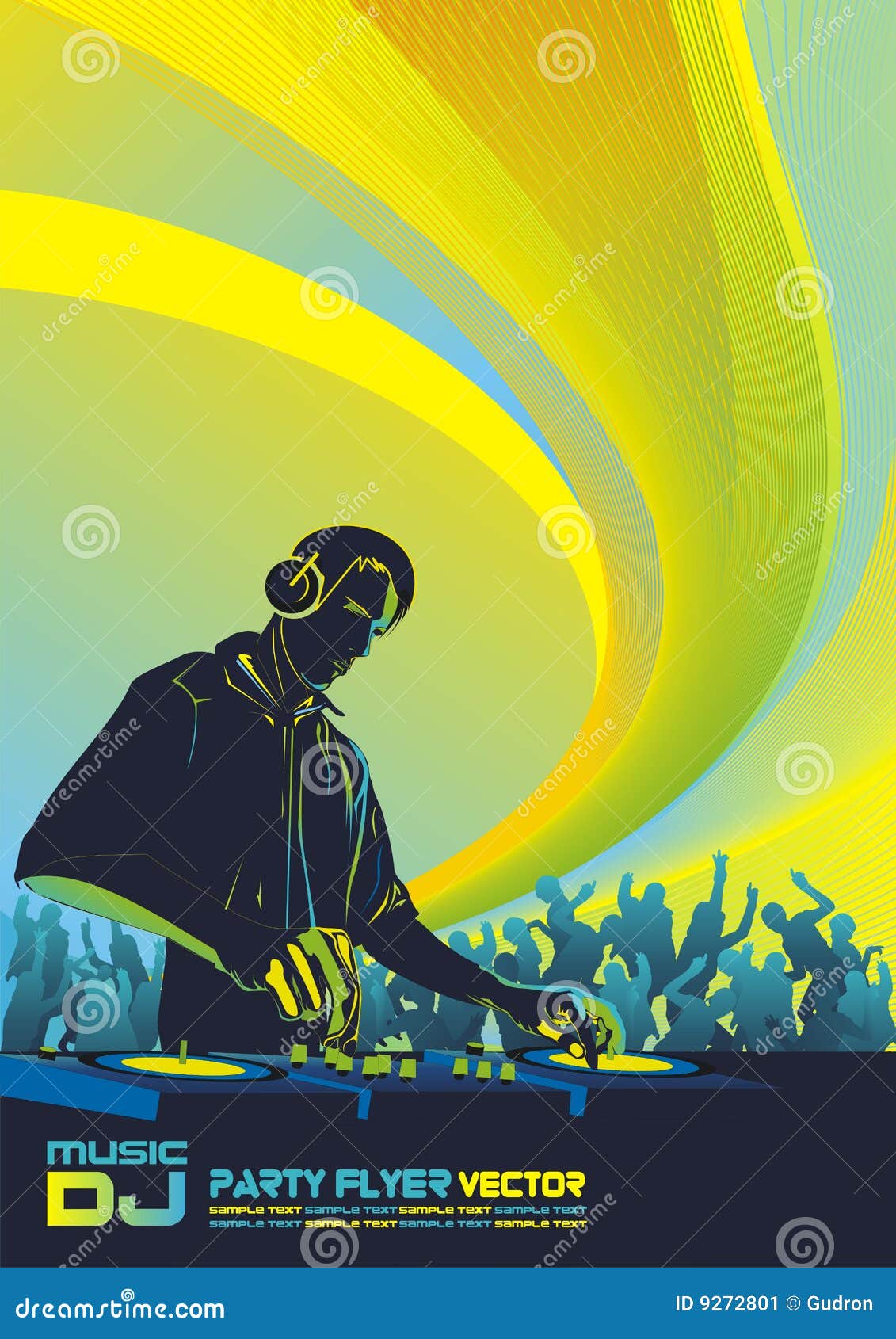 DJ Party Background stock vector. Illustration of patterns - 9272801
