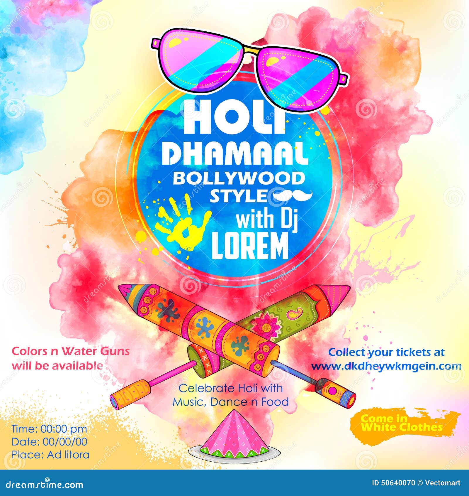 Holi Celebration With Lord Of Love Lord Krishna And Radha. Indian ...