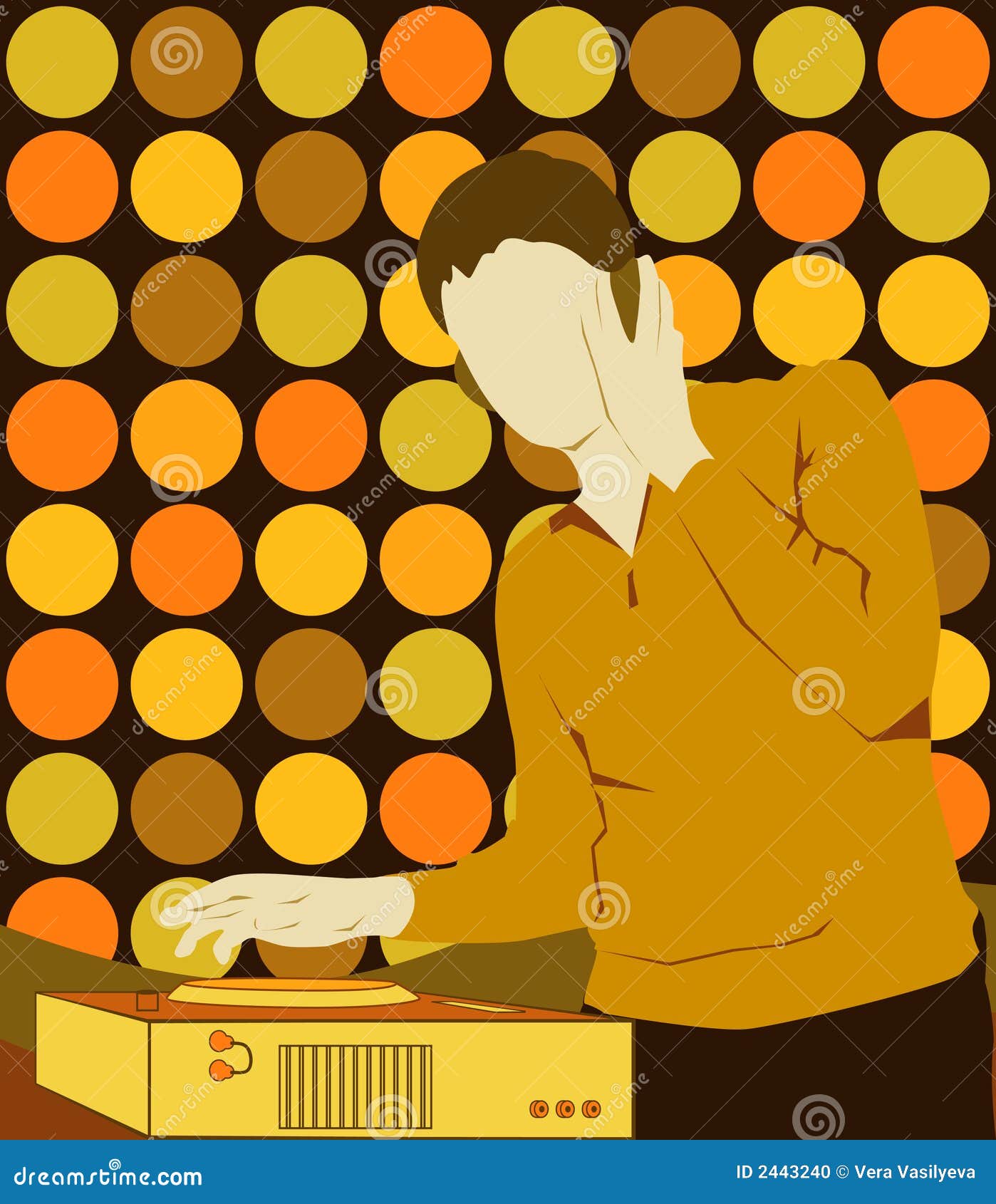 DJ on the Party. Gold stock vector. Illustration of mixing - 2443240