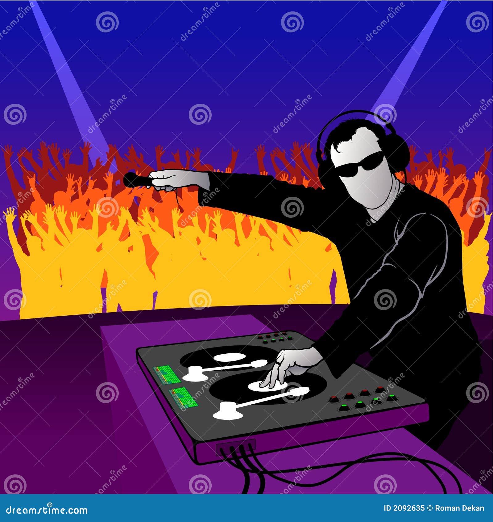 DJ party Tanz vektor abbildung. Illustration von pöbel - 2092635