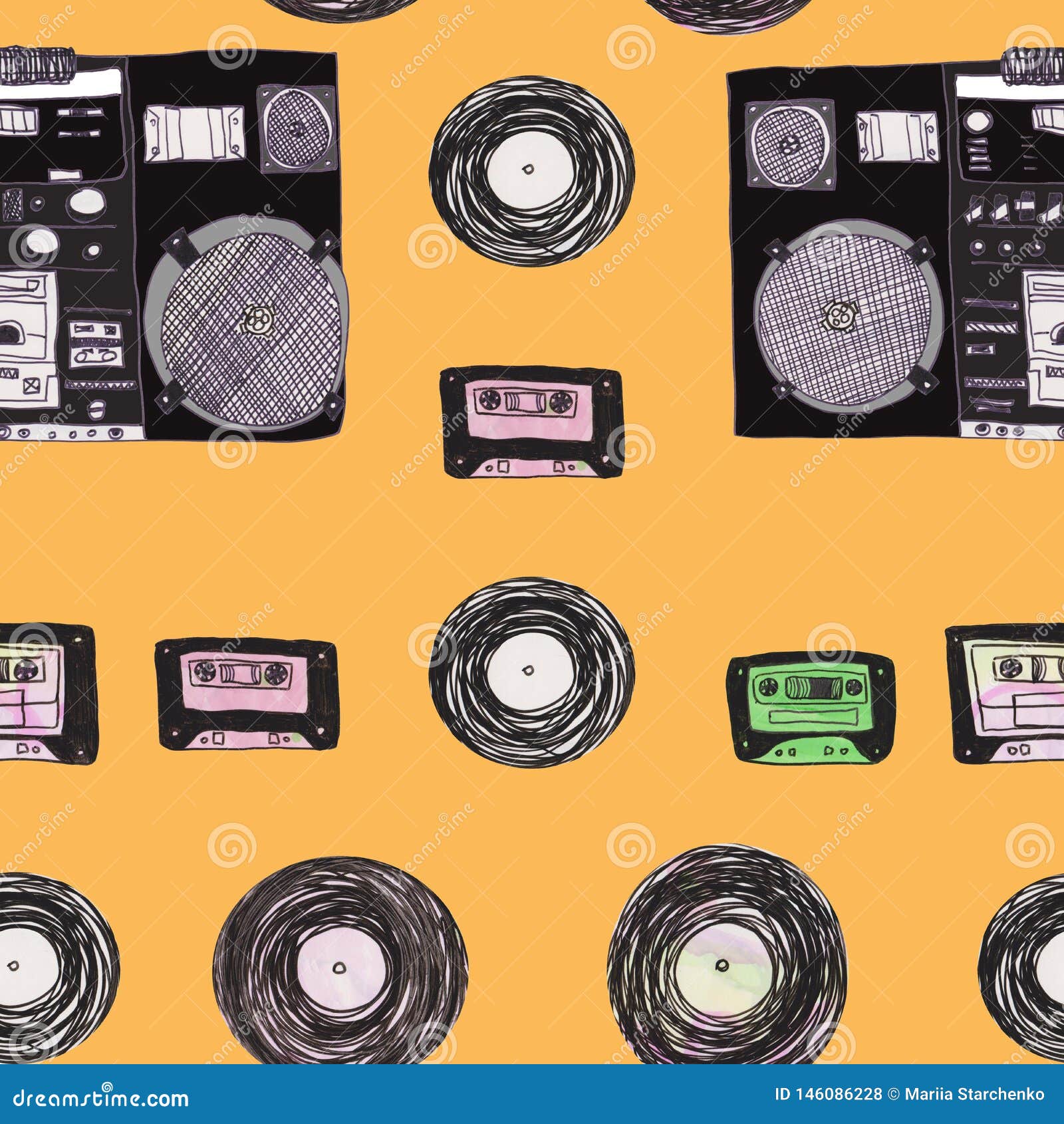 Dj Pattern. Dj, Great Design for Any Purposes Stock Illustration ...