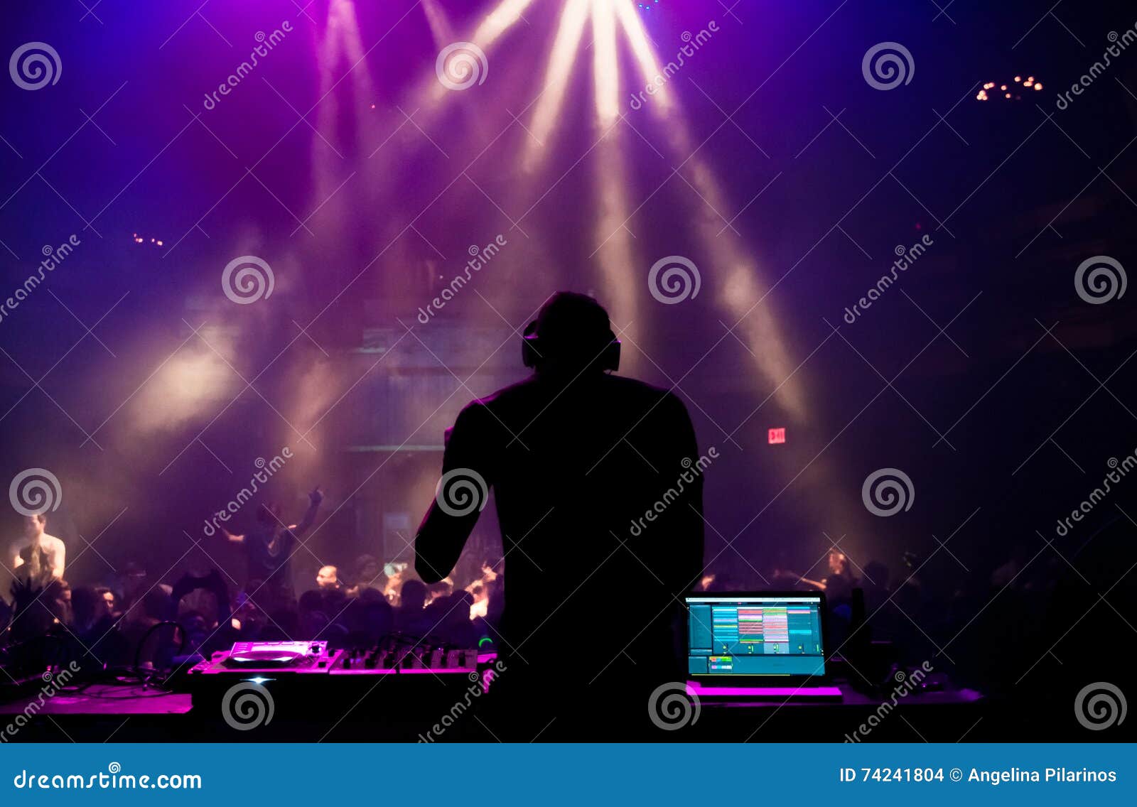 DJ performing at a concert editorial stock image. Image of playing ...