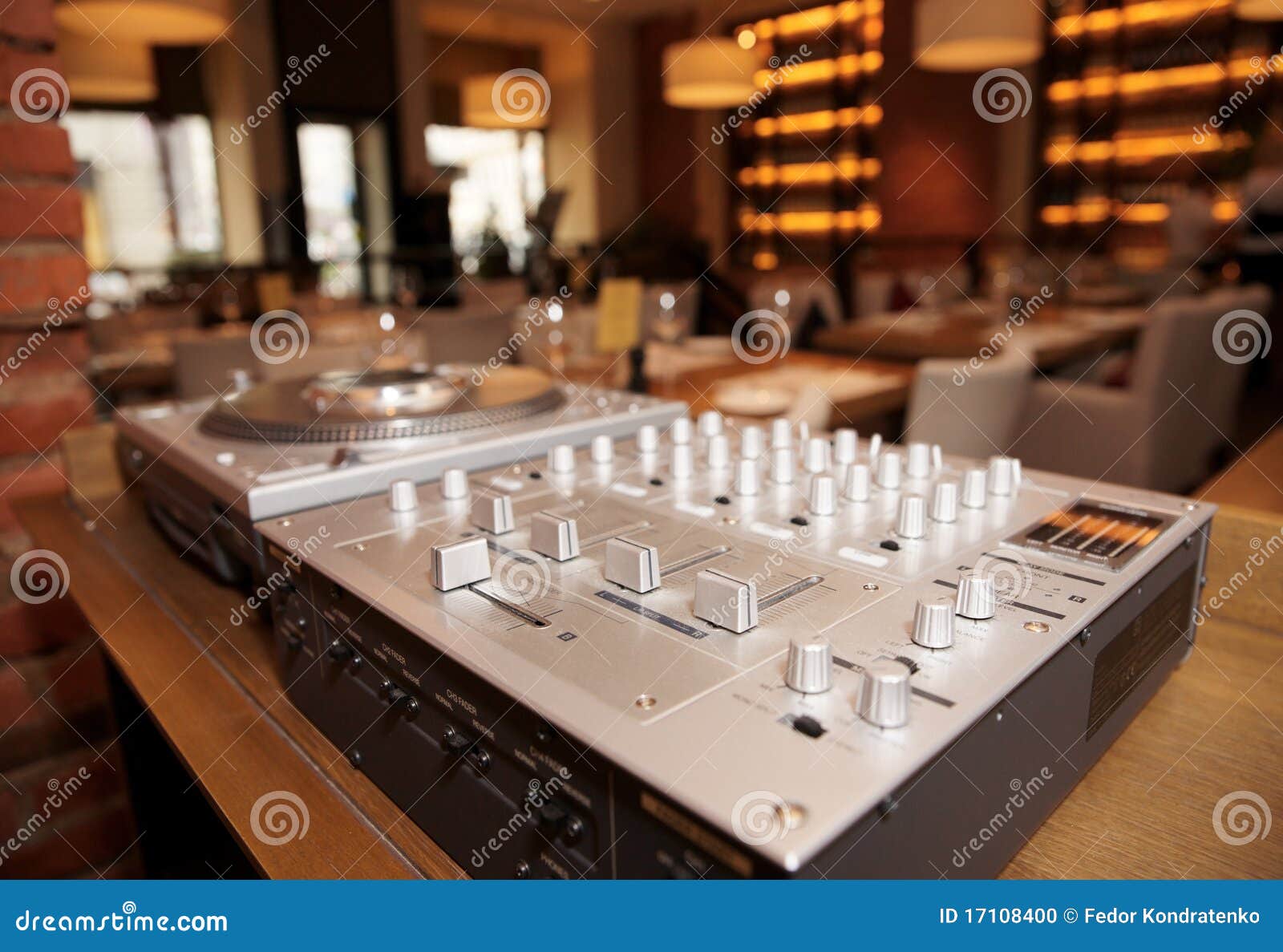 DJ place in a bar stock photo. Image of electronic, interior - 17108400