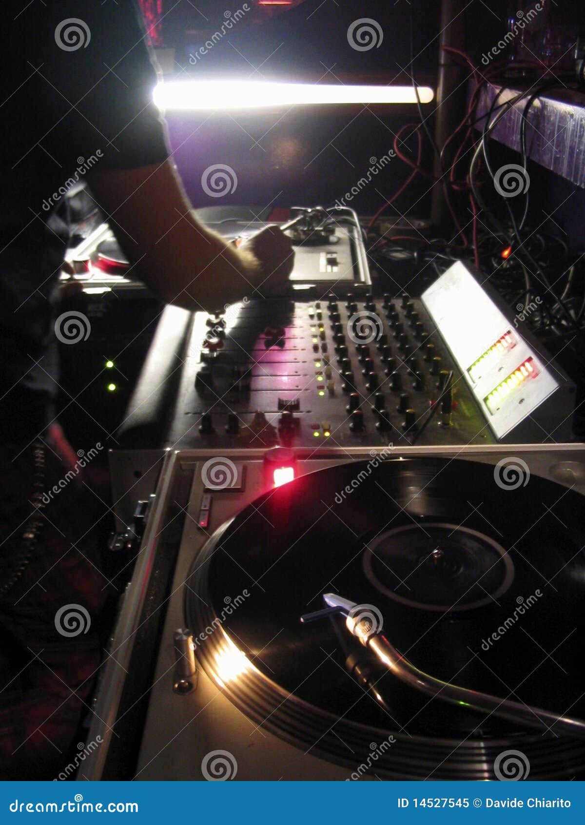Dj play on console stock image. Image of cleaning, light - 14527545