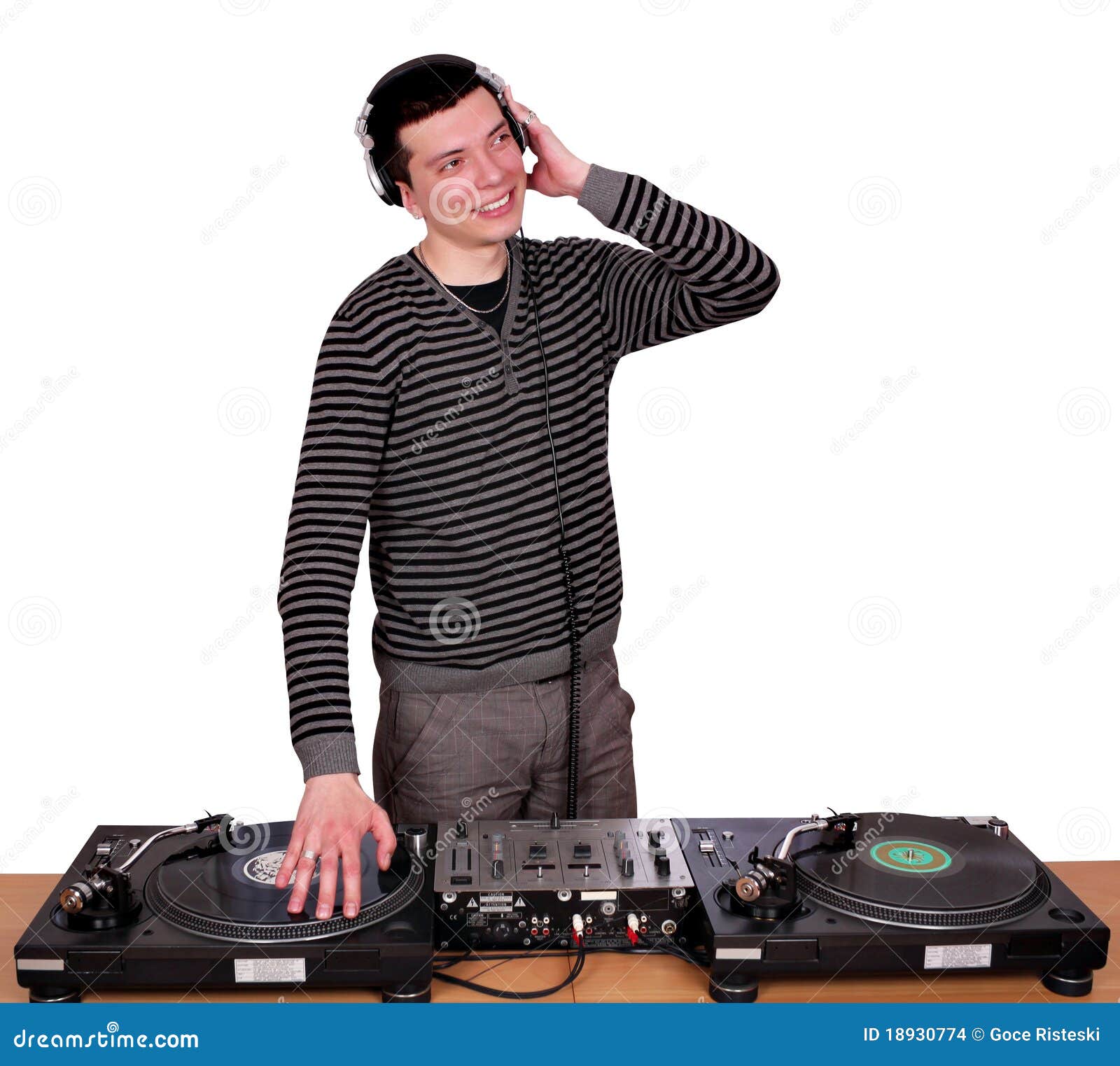 Dj play music stock photo. Image of smile, people, music - 18930774
