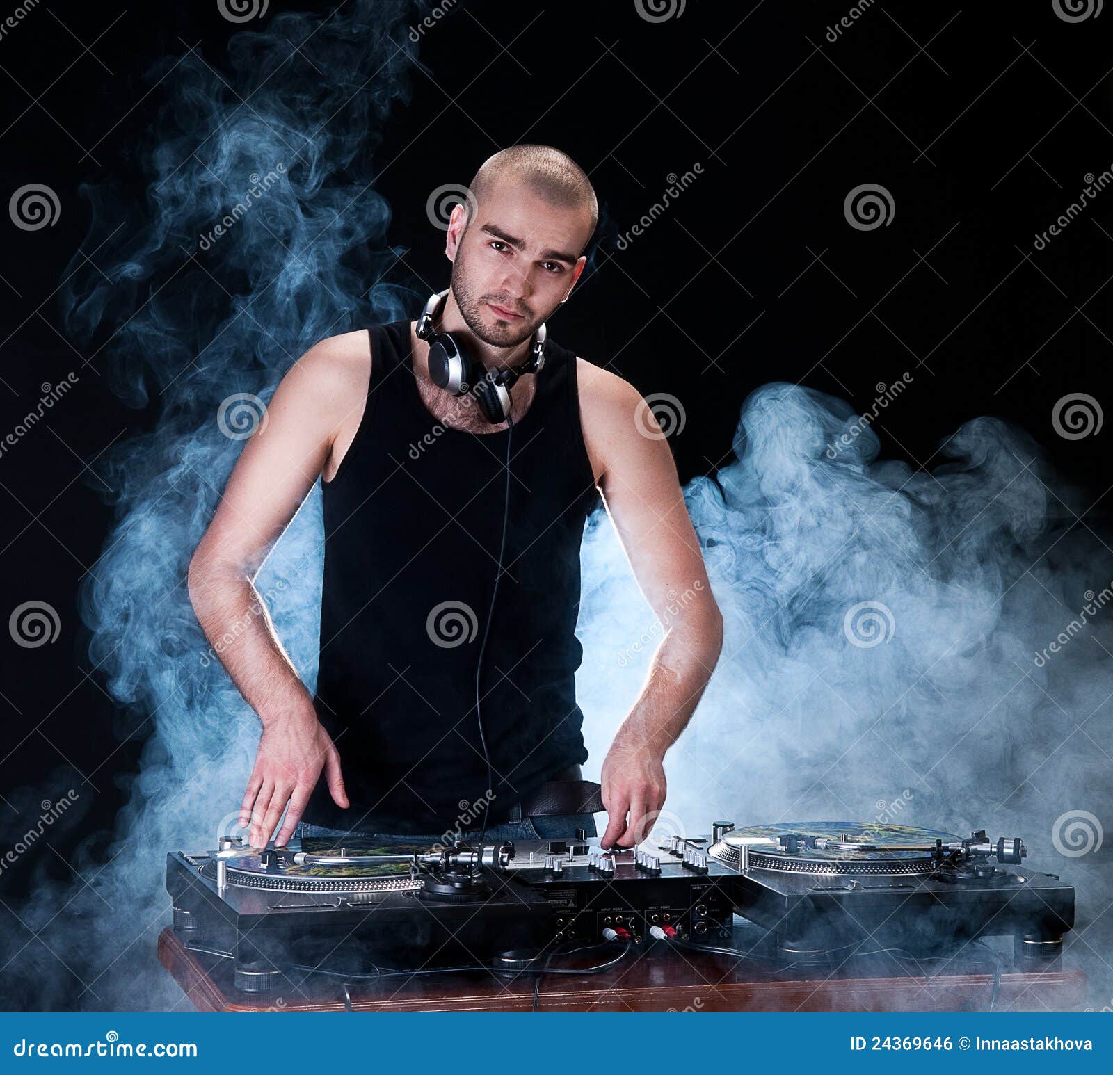Dj playing disco stock photo. Image of lifestyle, clubbing - 24369646