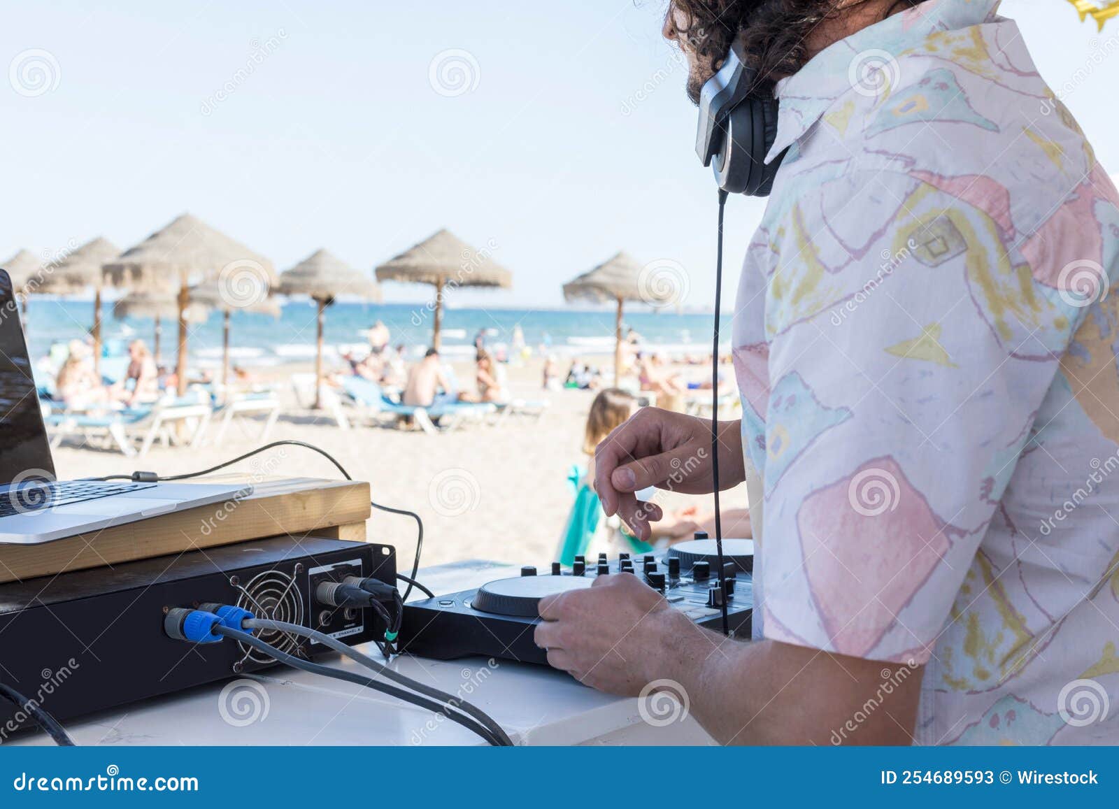 Dj Playing Music on the Beach Stock Image - Image of entertainment ...