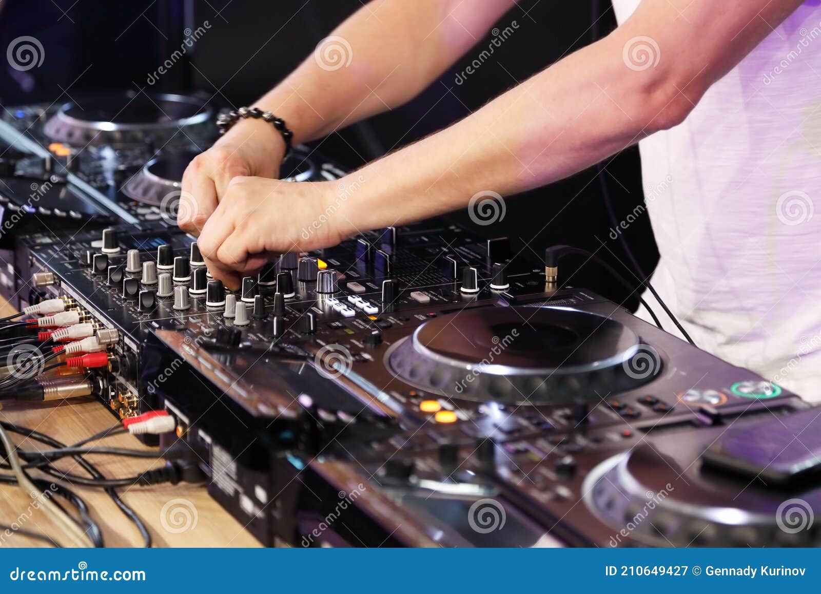 DJ Playing Music on Digital Mixer Controller Stock Image - Image of ...