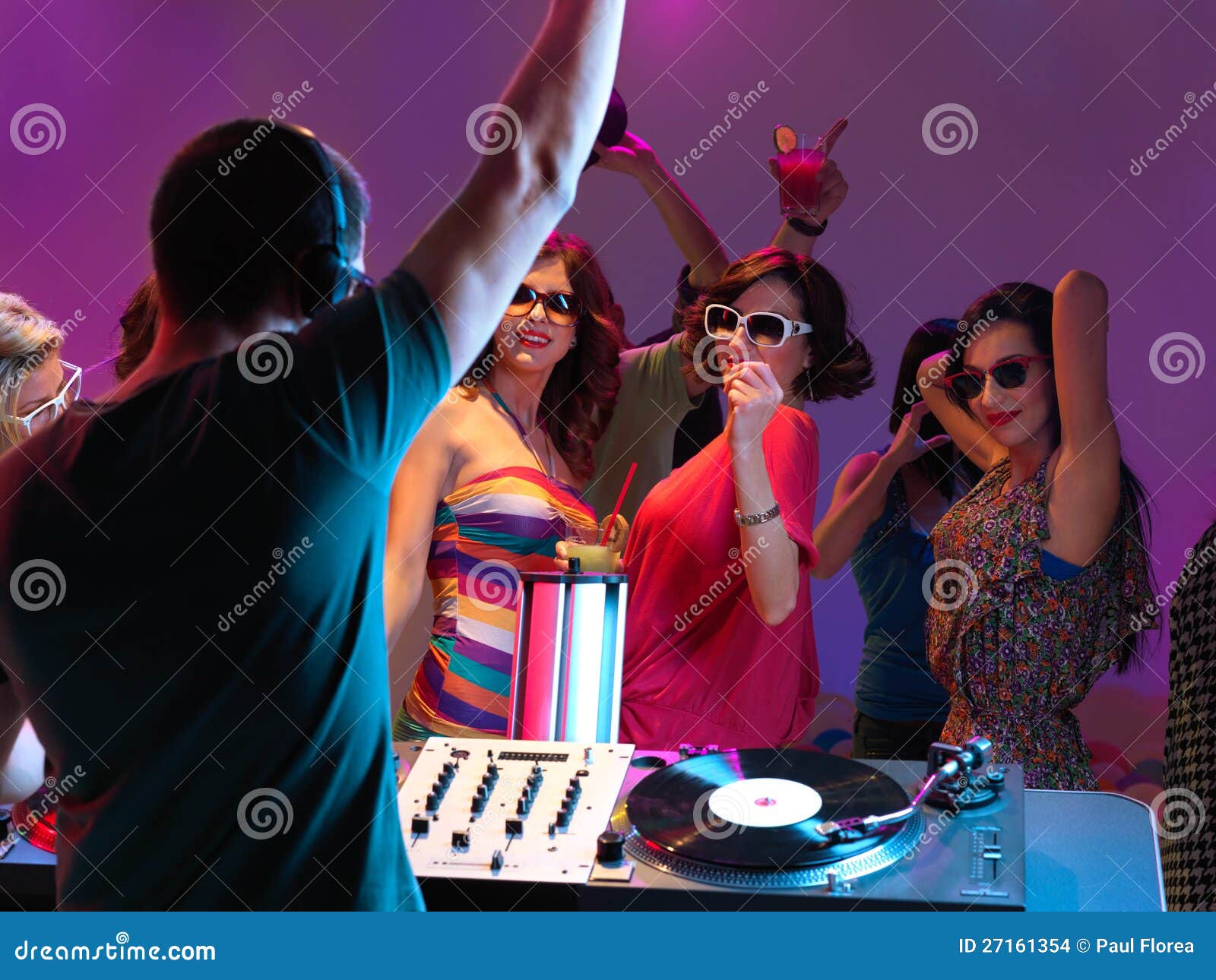 Dj Playing Music in Night Club Stock Photo - Image of colorful ...