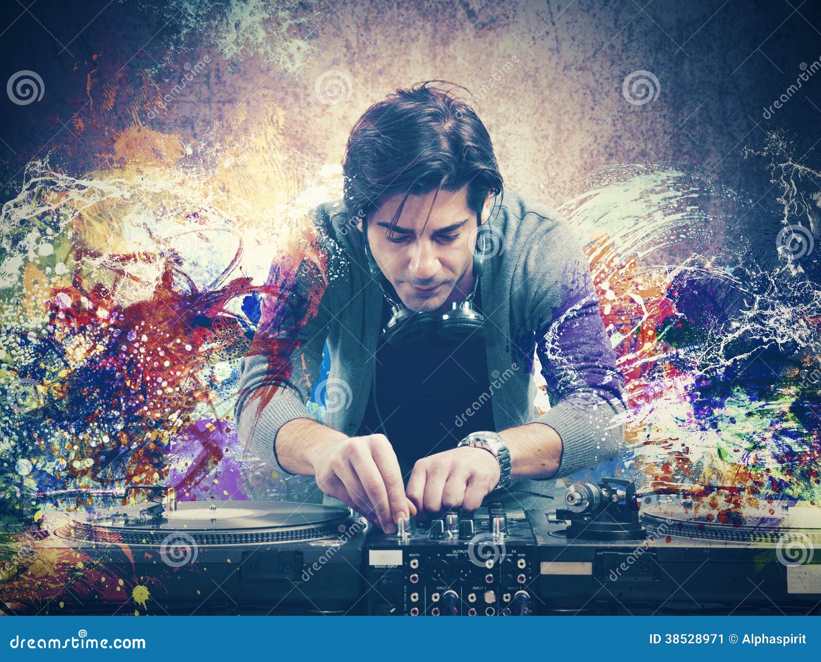 DJ playing music stock image. Image of dancing, control - 38528971