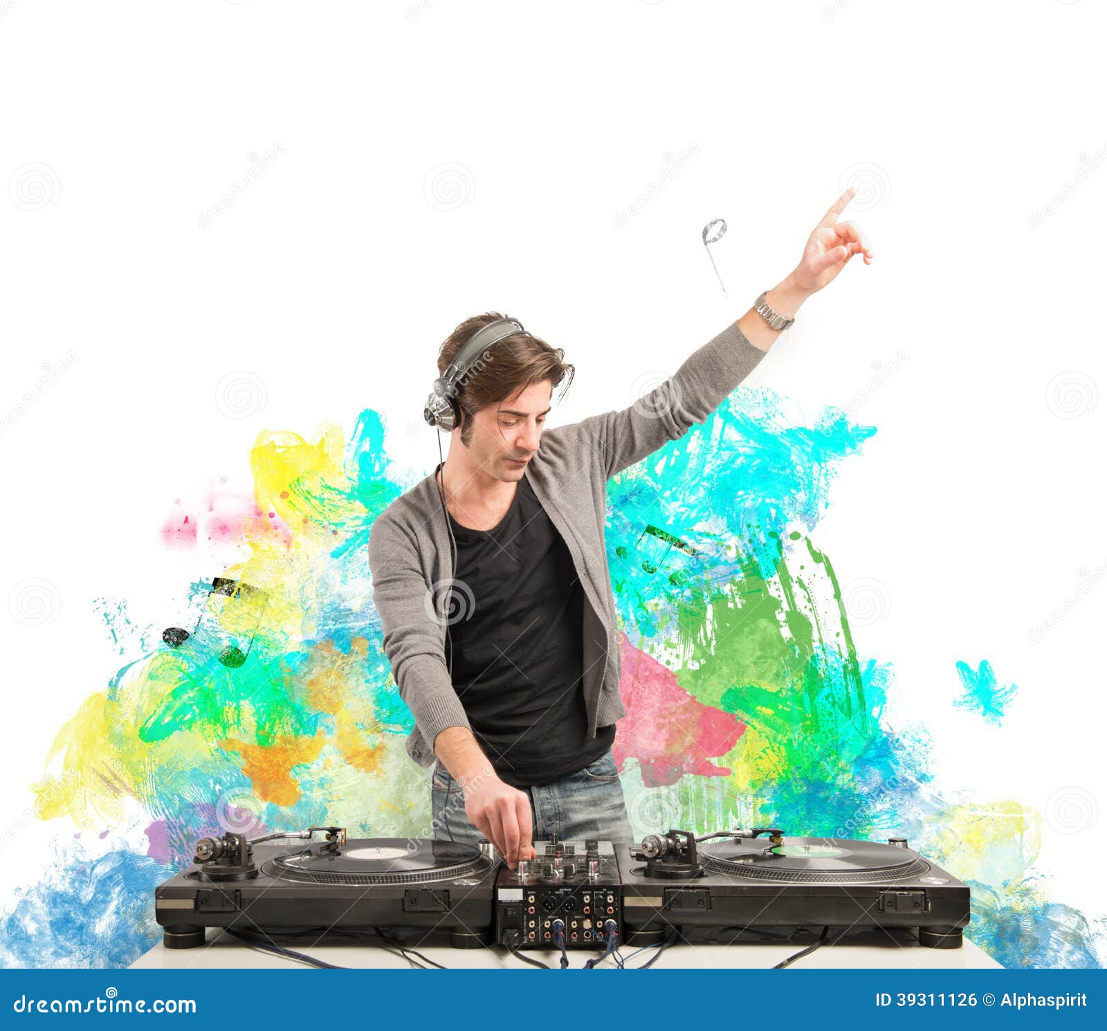 DJ playing music stock photo. Image of dance, discotheque - 39311126
