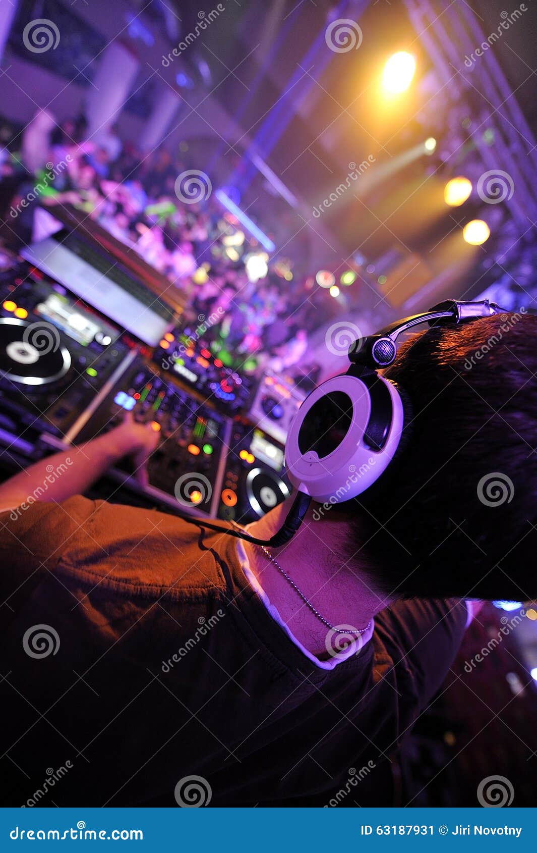 Dj playing at the party stock image. Image of nightclub - 63187931