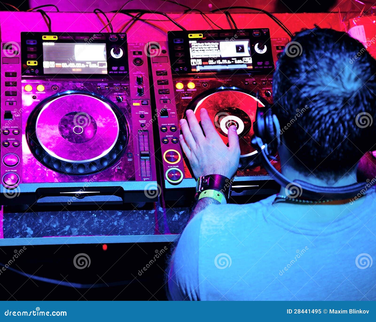Dj playing the track stock image. Image of light, audio - 28441495