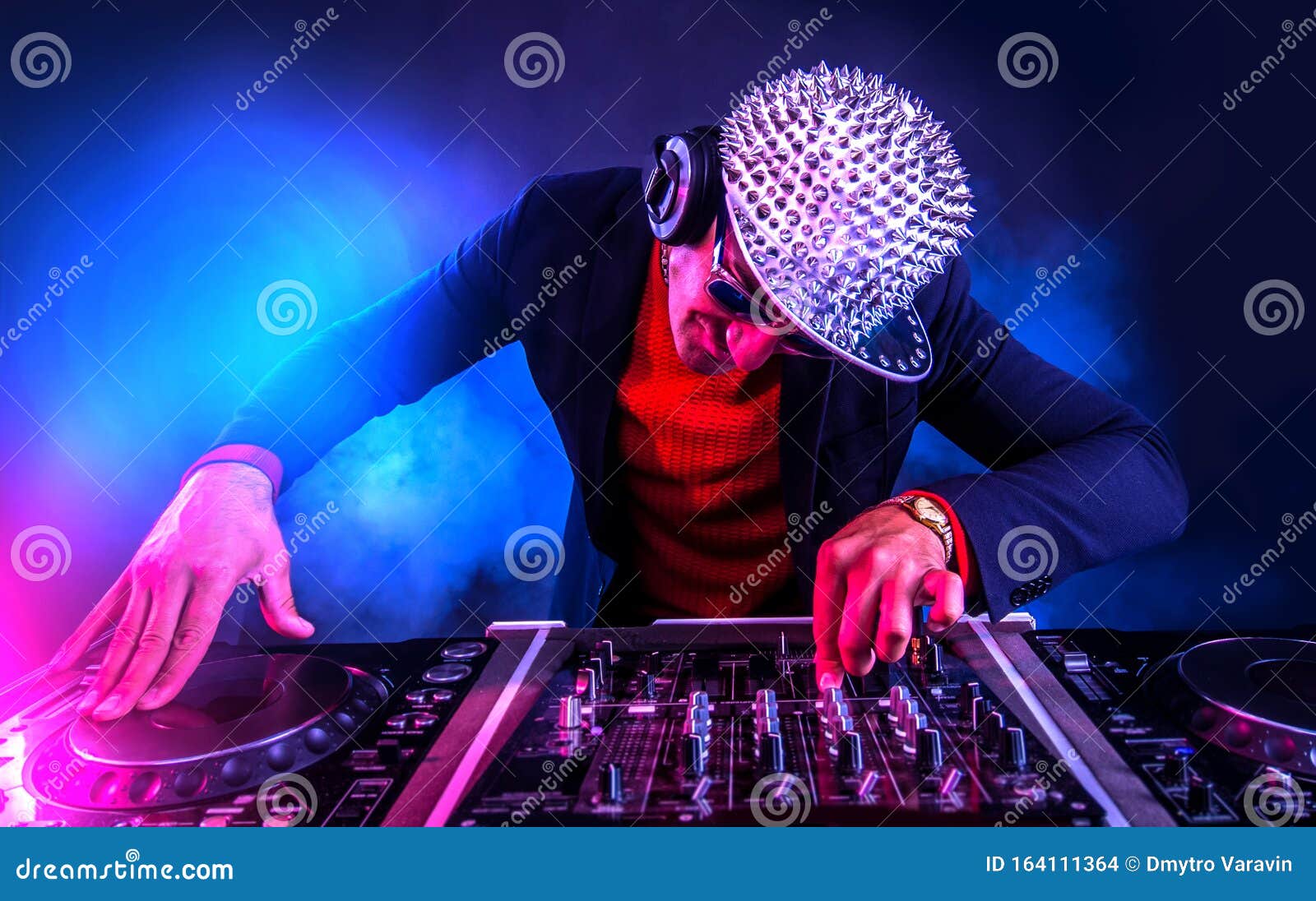 Dj Playing on the Turntable Stock Photo - Image of human, light: 164111364