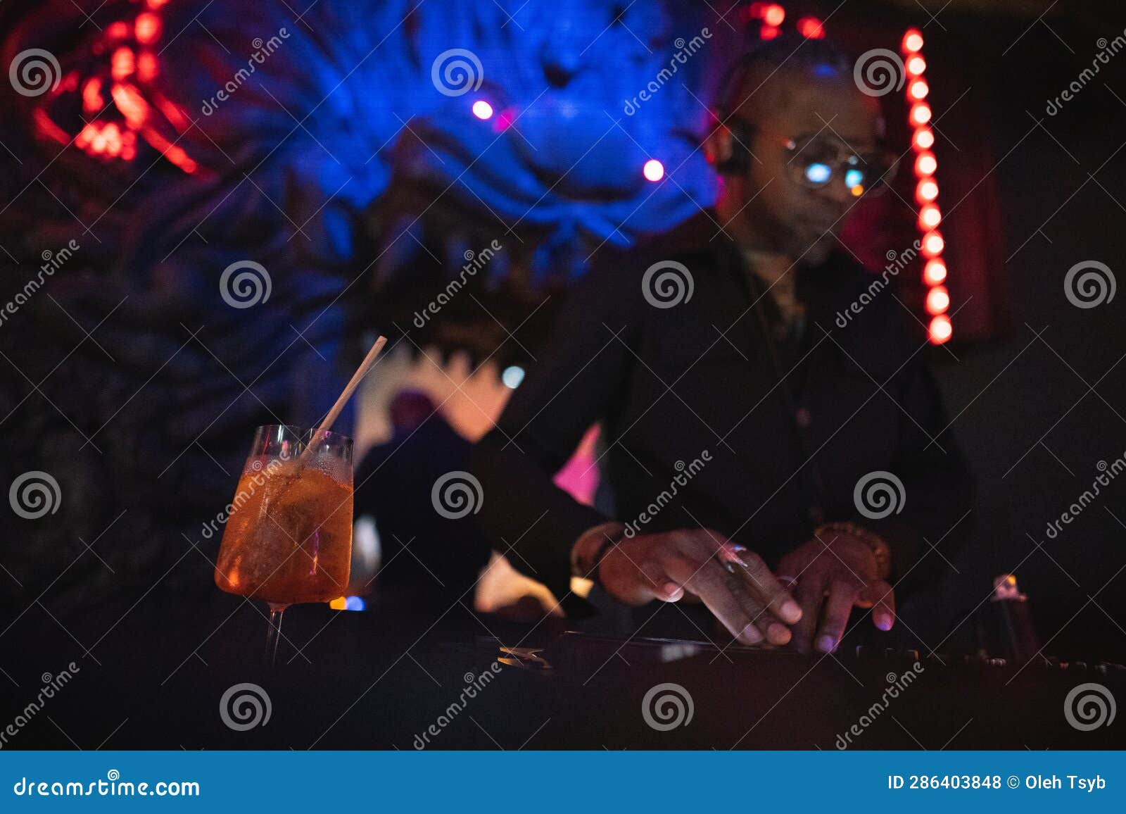 DJ Plays Music on a Controller at a Party and Close Up Alcoholic ...