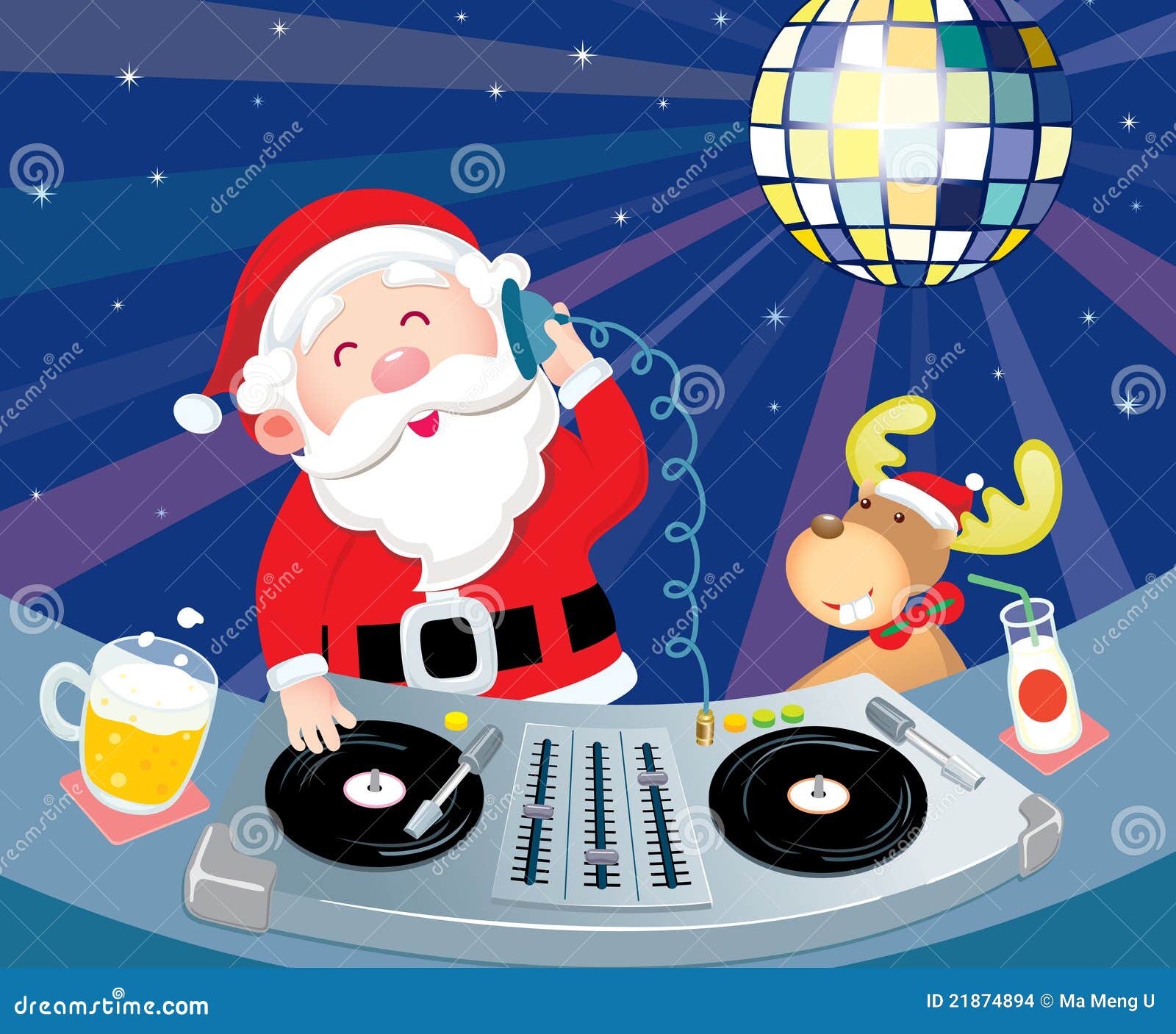 DJ Santa Claus Stock Images - Image: 21874894