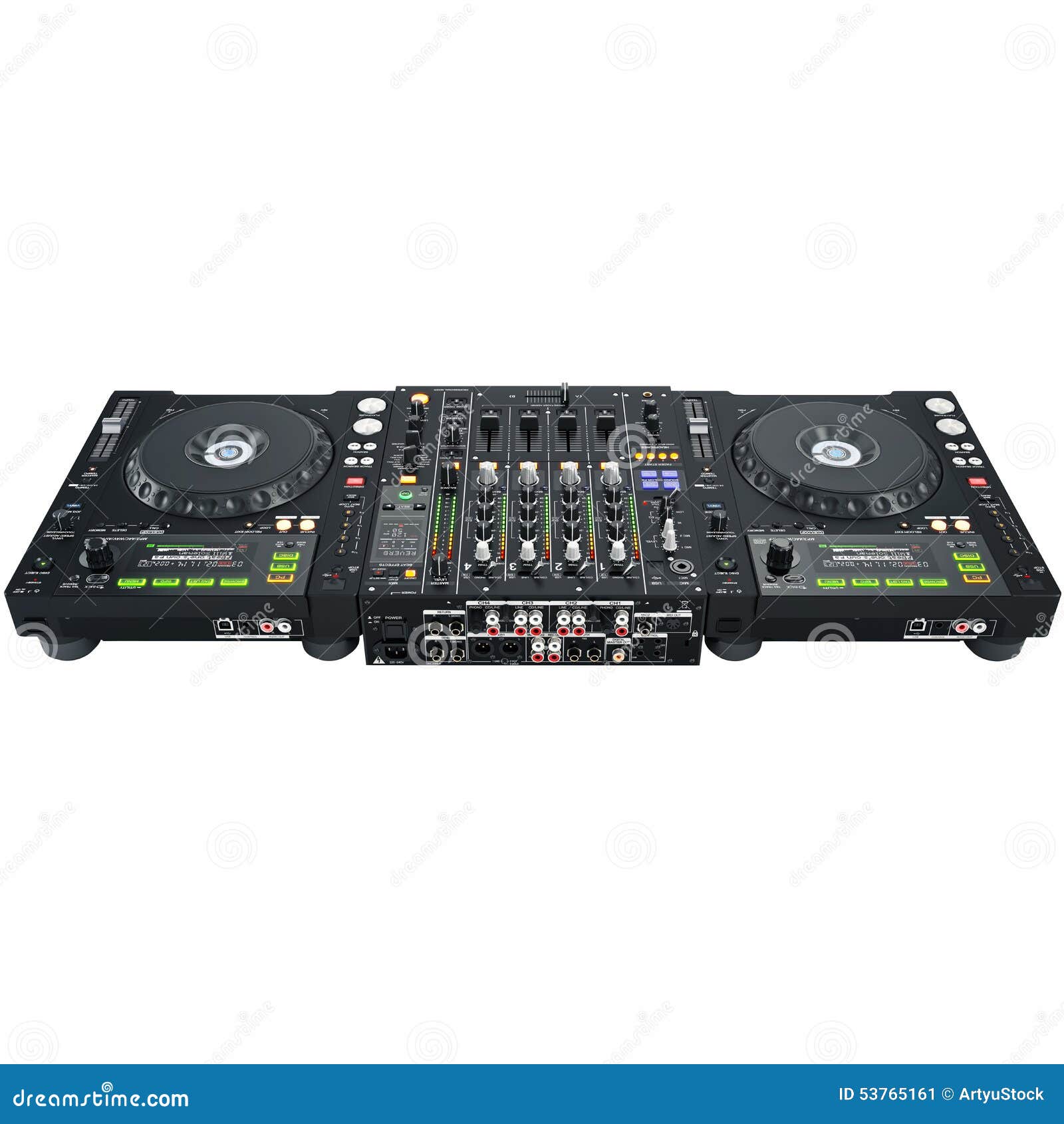 Dj set back view stock illustration. Illustration of audio - 53765161