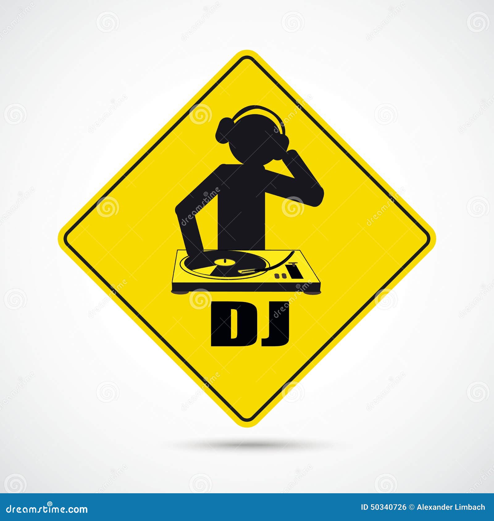 DJ Sign stock vector. Illustration of dance, discoposter - 50340726