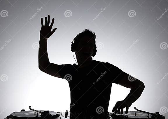 DJ silhouette. stock image. Image of concepts, dancing - 32742015