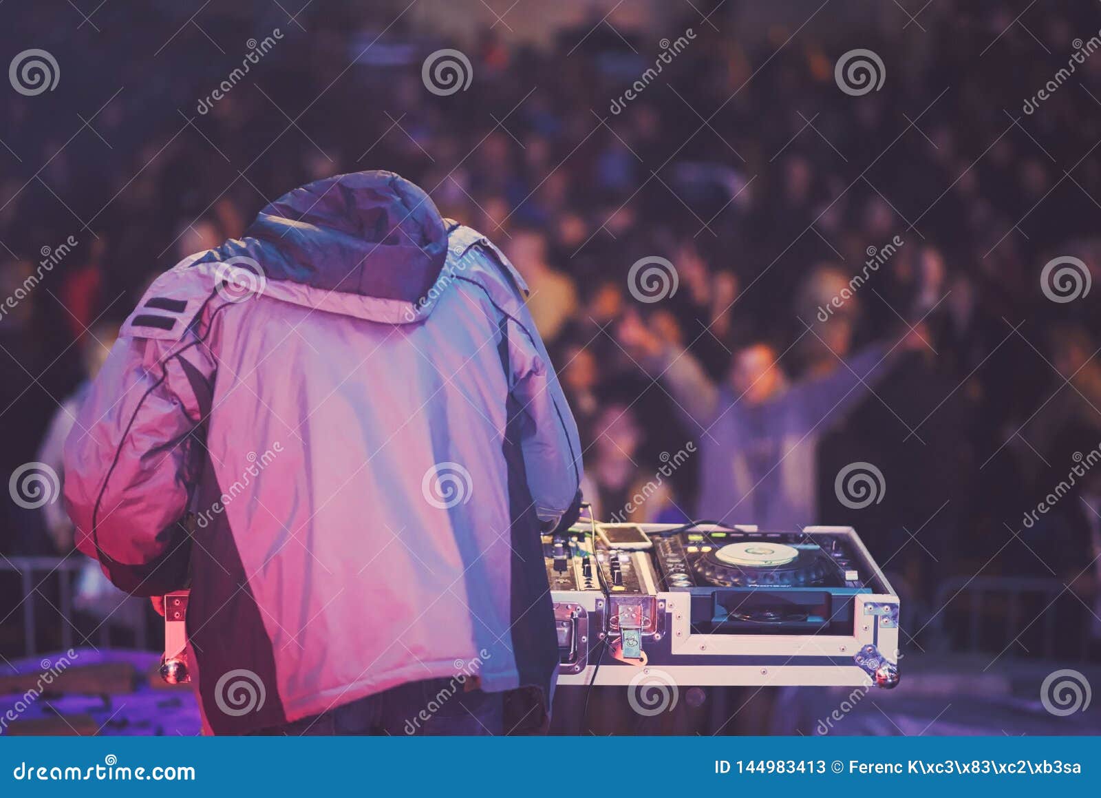 DJ on the Stage stock image. Image of music, figure - 144983413