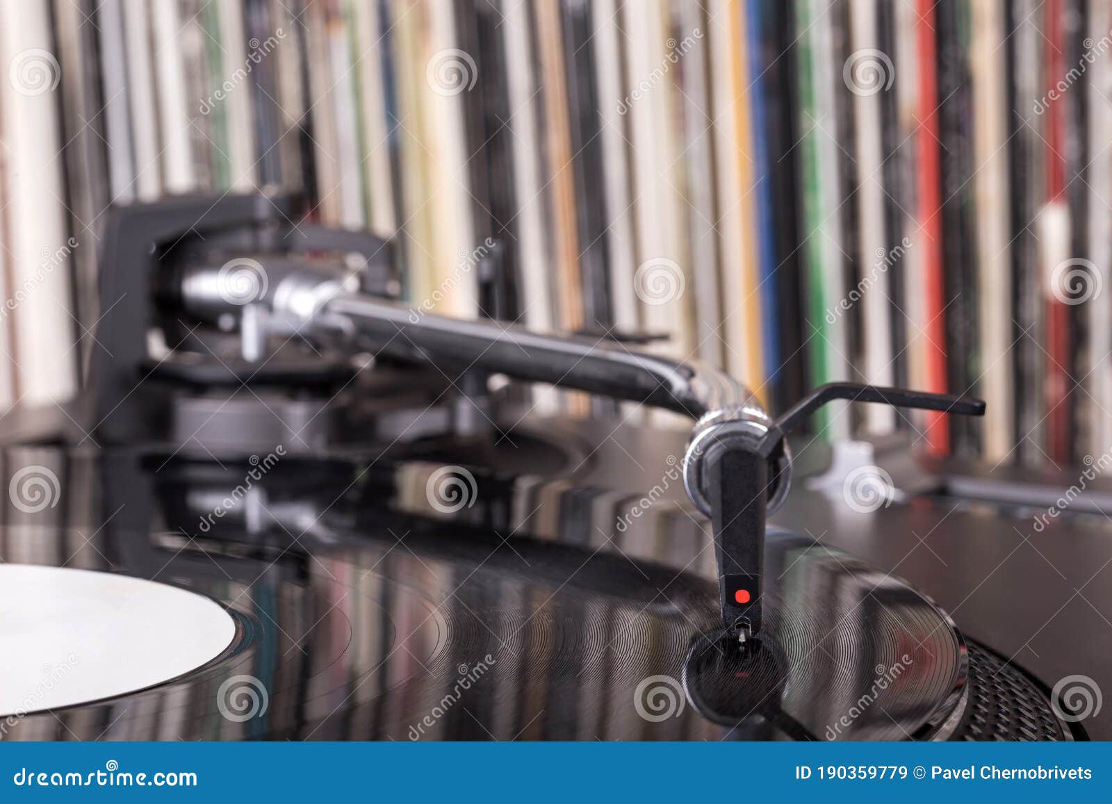 Dj Stylus on Spinning Vinyl, Record Background Stock Image - Image of ...