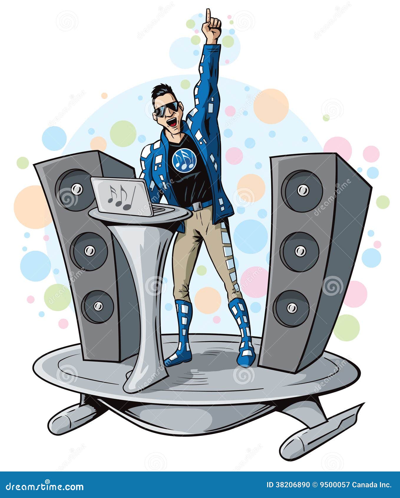 DJ superhero stock vector. Illustration of hero, nightclub - 38206890