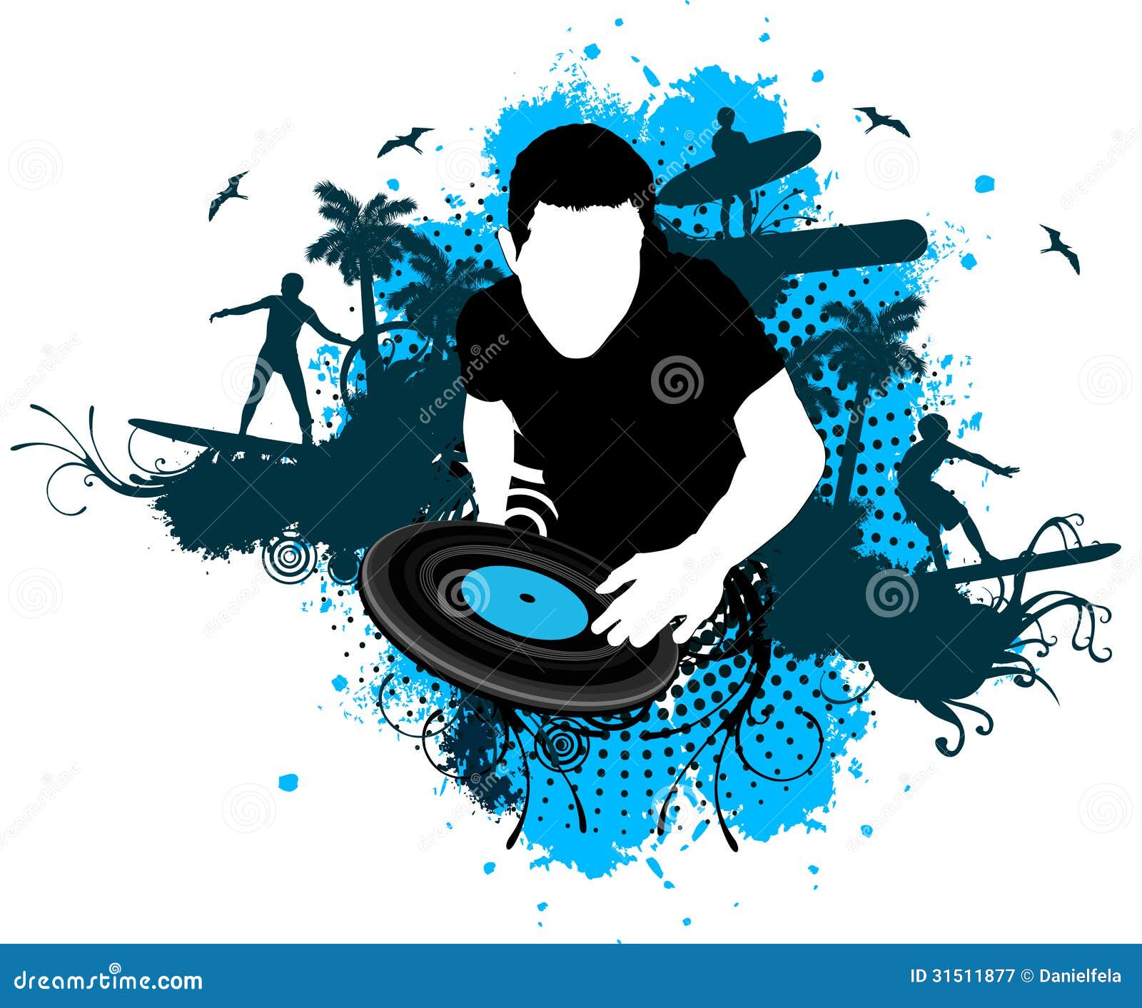 DJ surf style stock vector. Illustration of design, mixing - 31511877