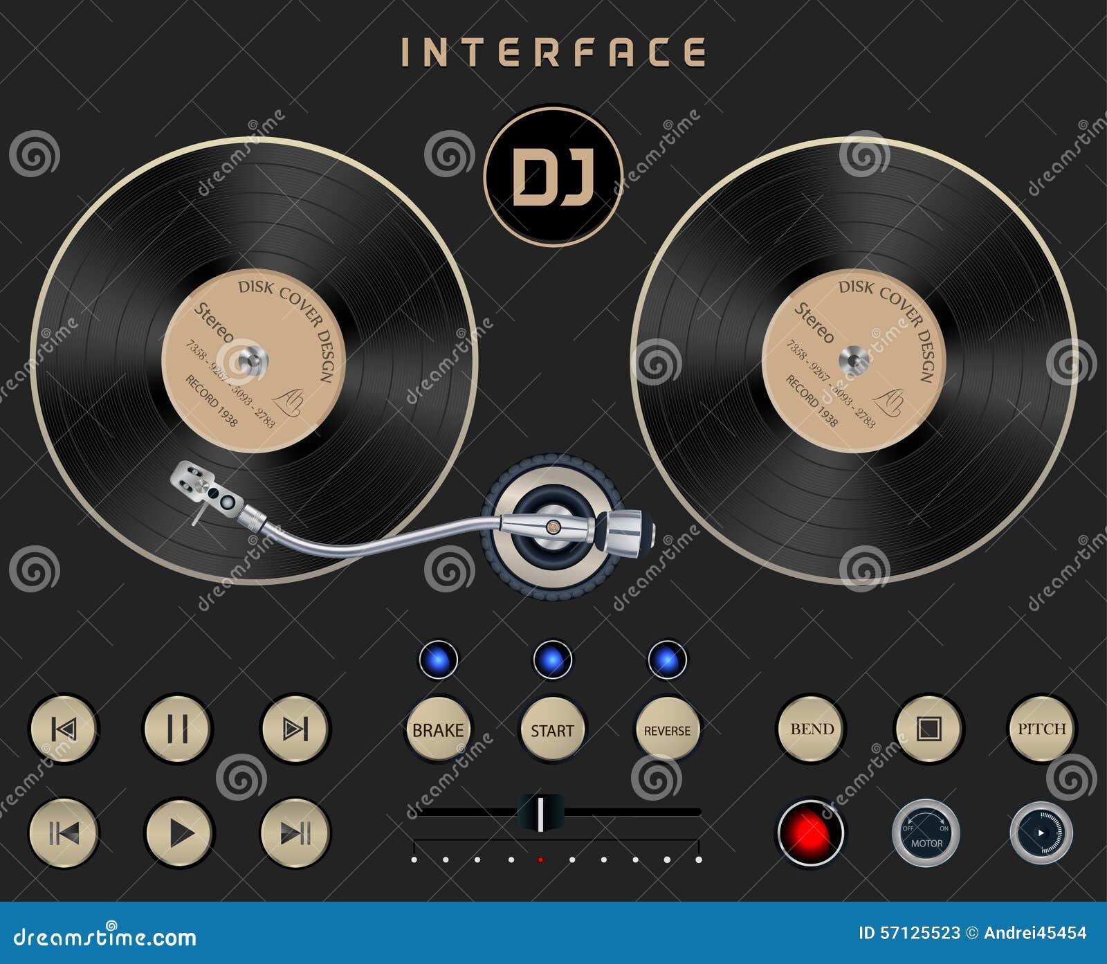 DJ Template Turntable stock illustration. Illustration of device - 57125523