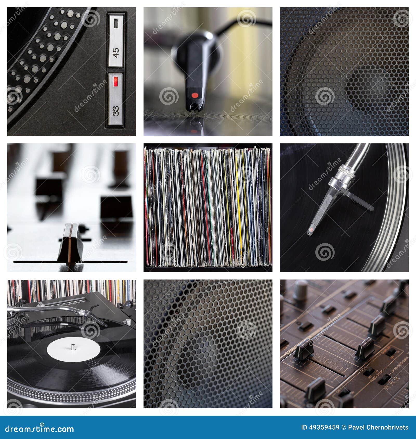 Dj tools collage stock image. Image of entertainment - 49359459