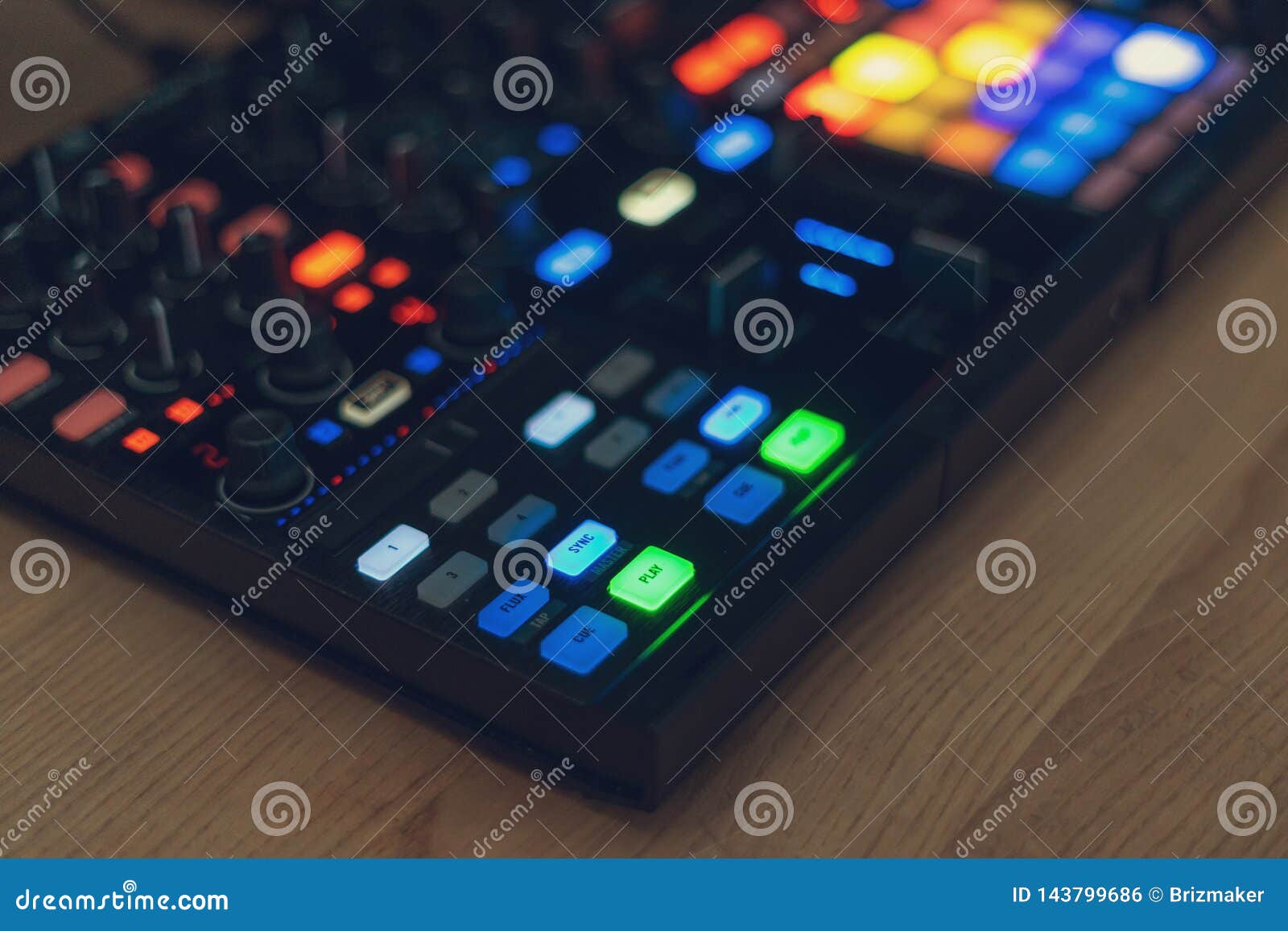 DJ Tools for Creating Electronic Music on a Wooden Table Stock Photo ...