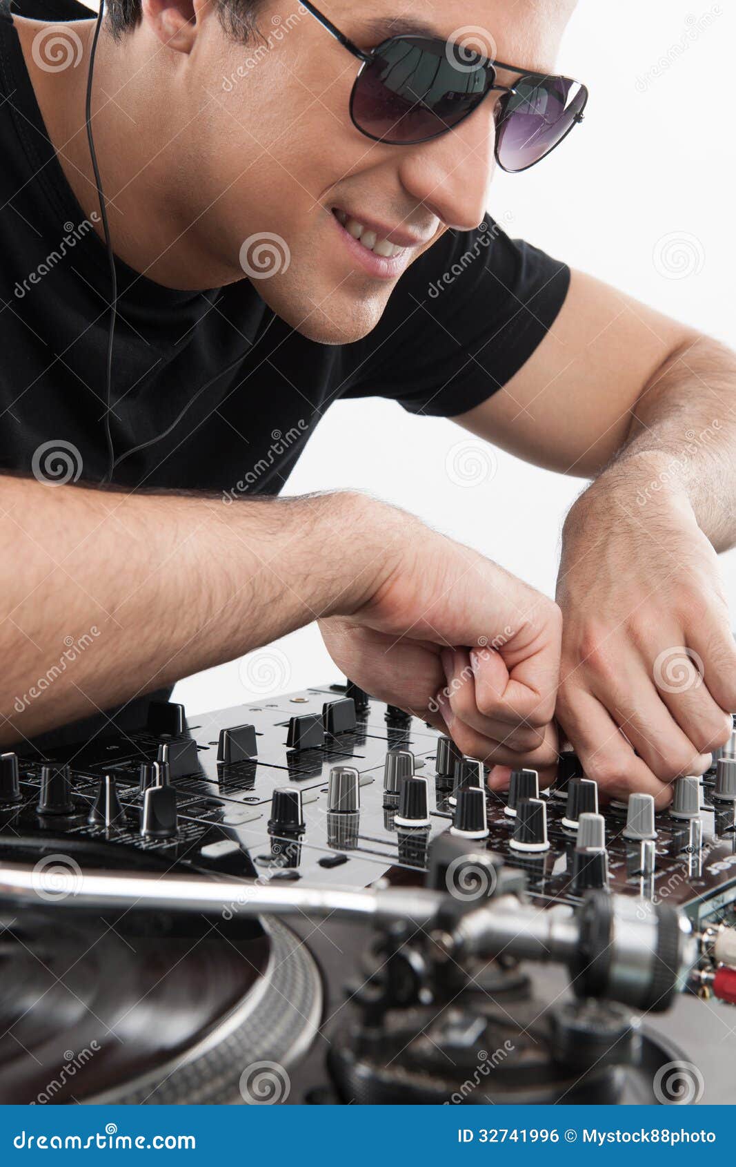 DJ at the turntable. stock photo. Image of nightclub - 32741996