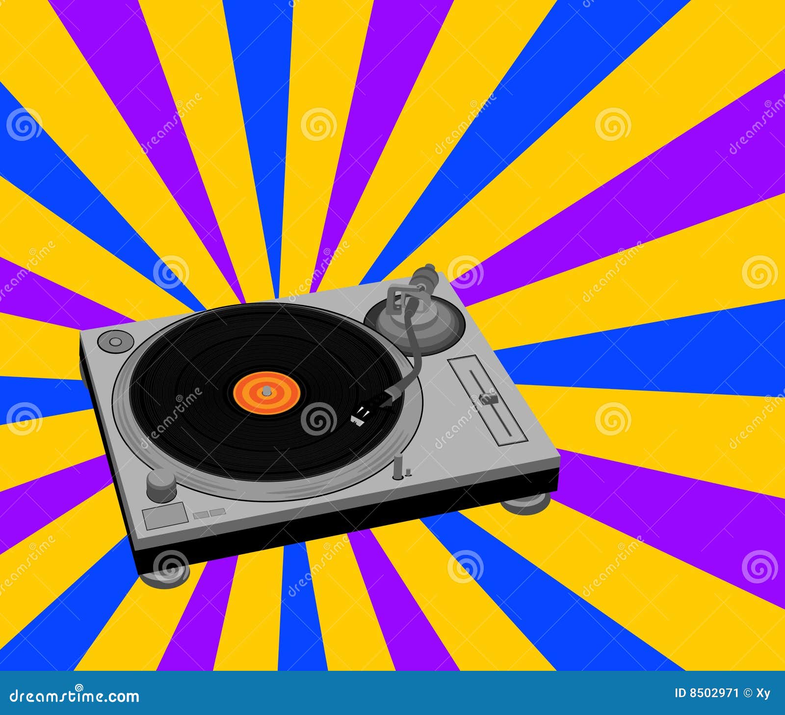 DJ Turntable Illustration stock vector. Illustration of player - 8502971