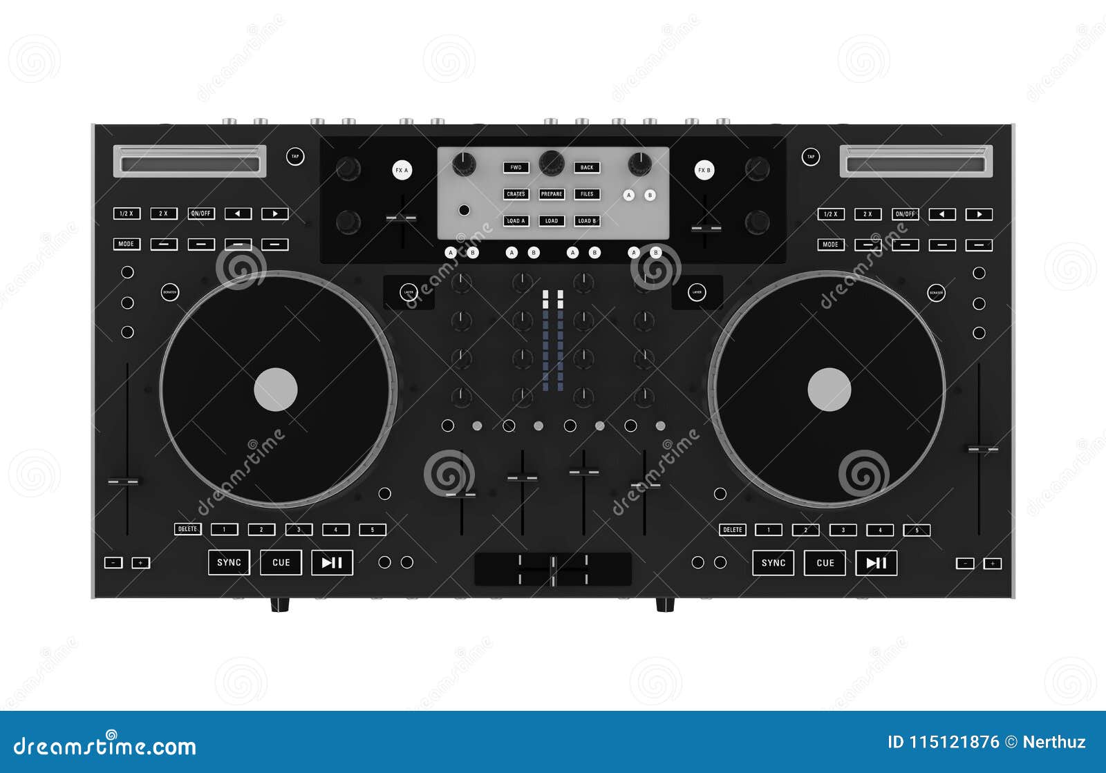 DJ Turntable Isolated stock illustration. Illustration of club - 115121876