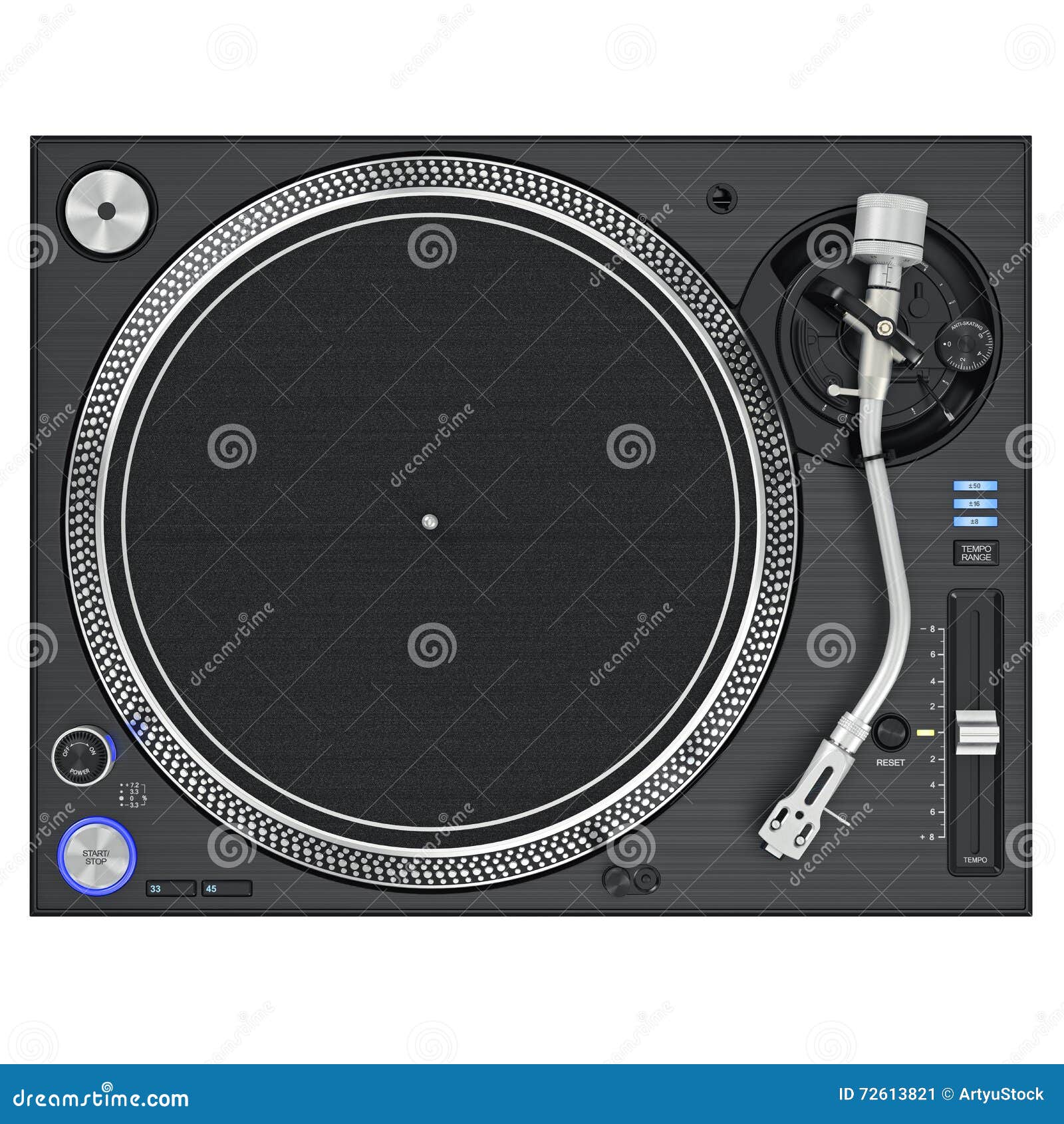 Dj Turntable Mixer Equipment, Top View Stock Illustration ...