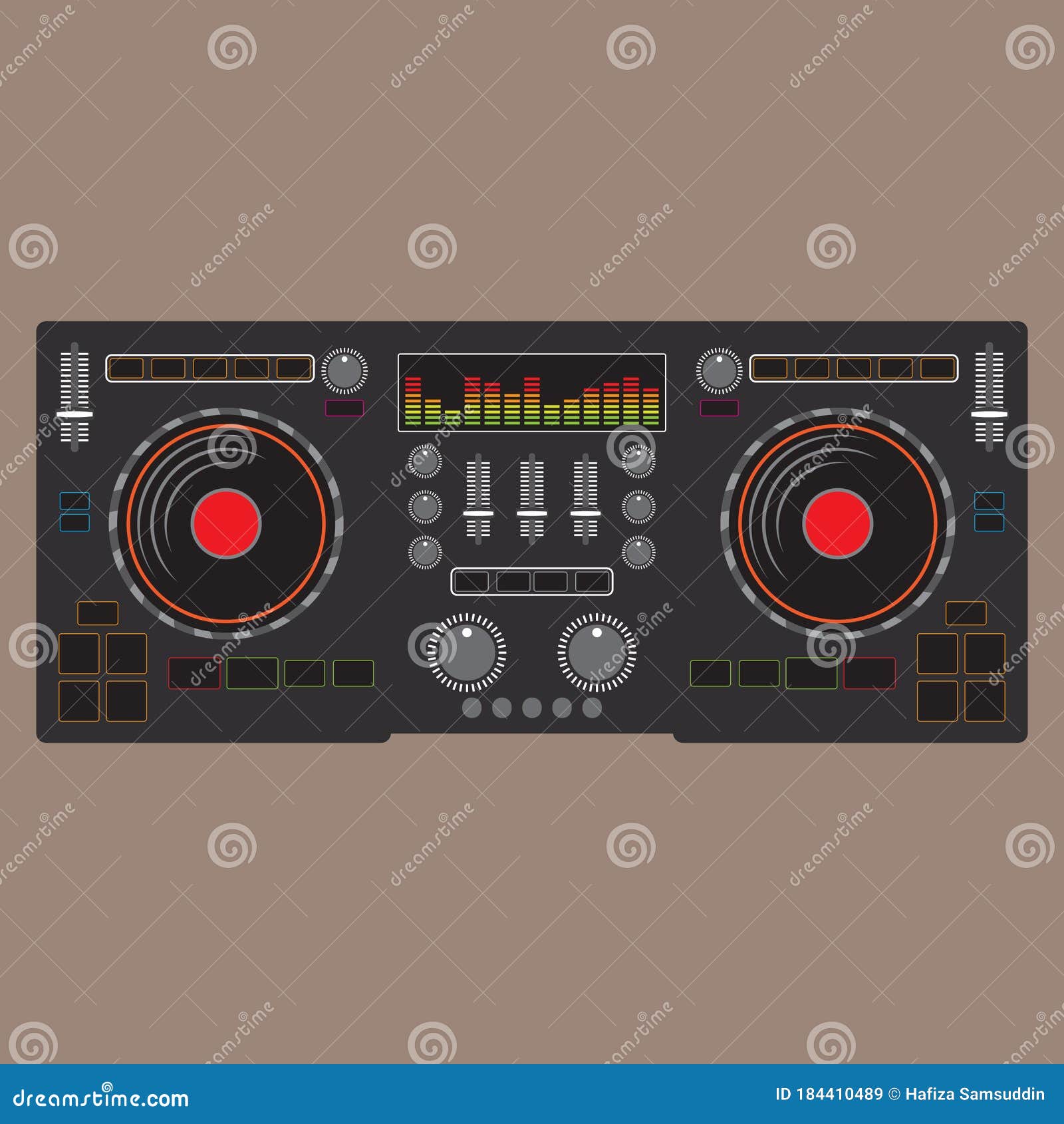 Dj Turntable. Vector Illustration Decorative Background Design Stock ...