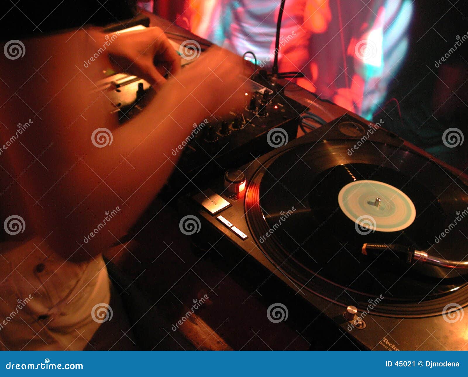 Dj at turntables stock image. Image of night, session, robotics - 45021