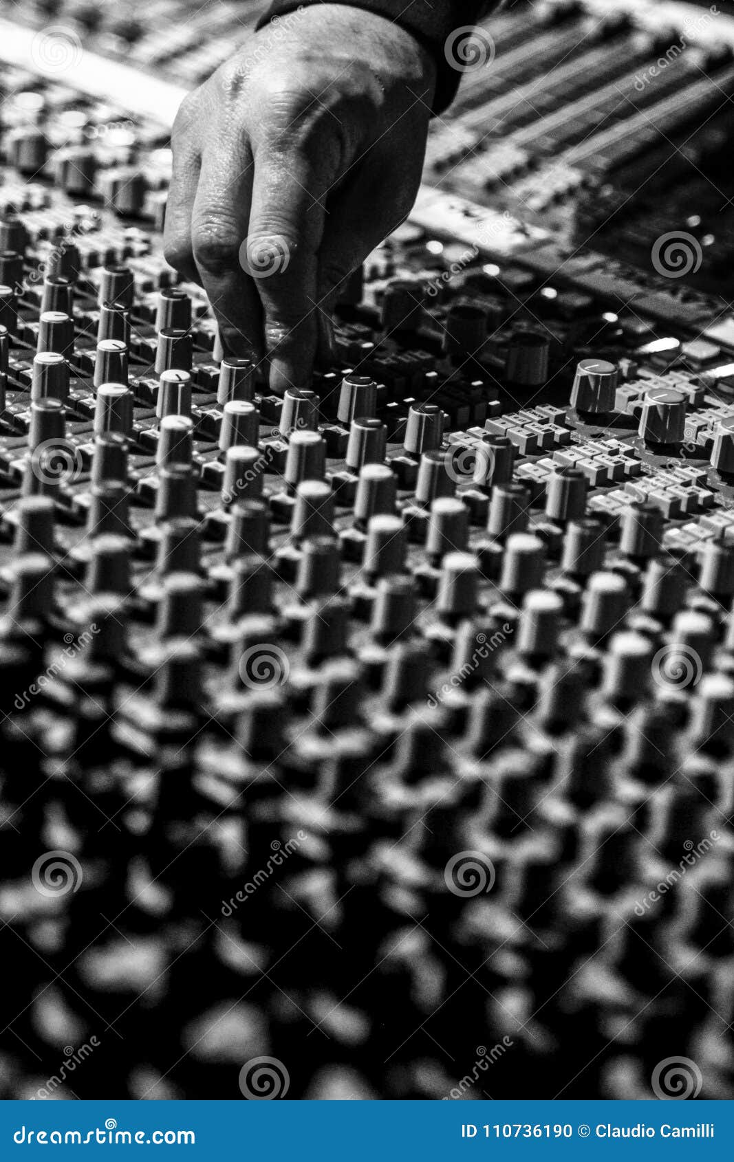 Dj use a mixer panel stock photo. Image of occupation - 110736190