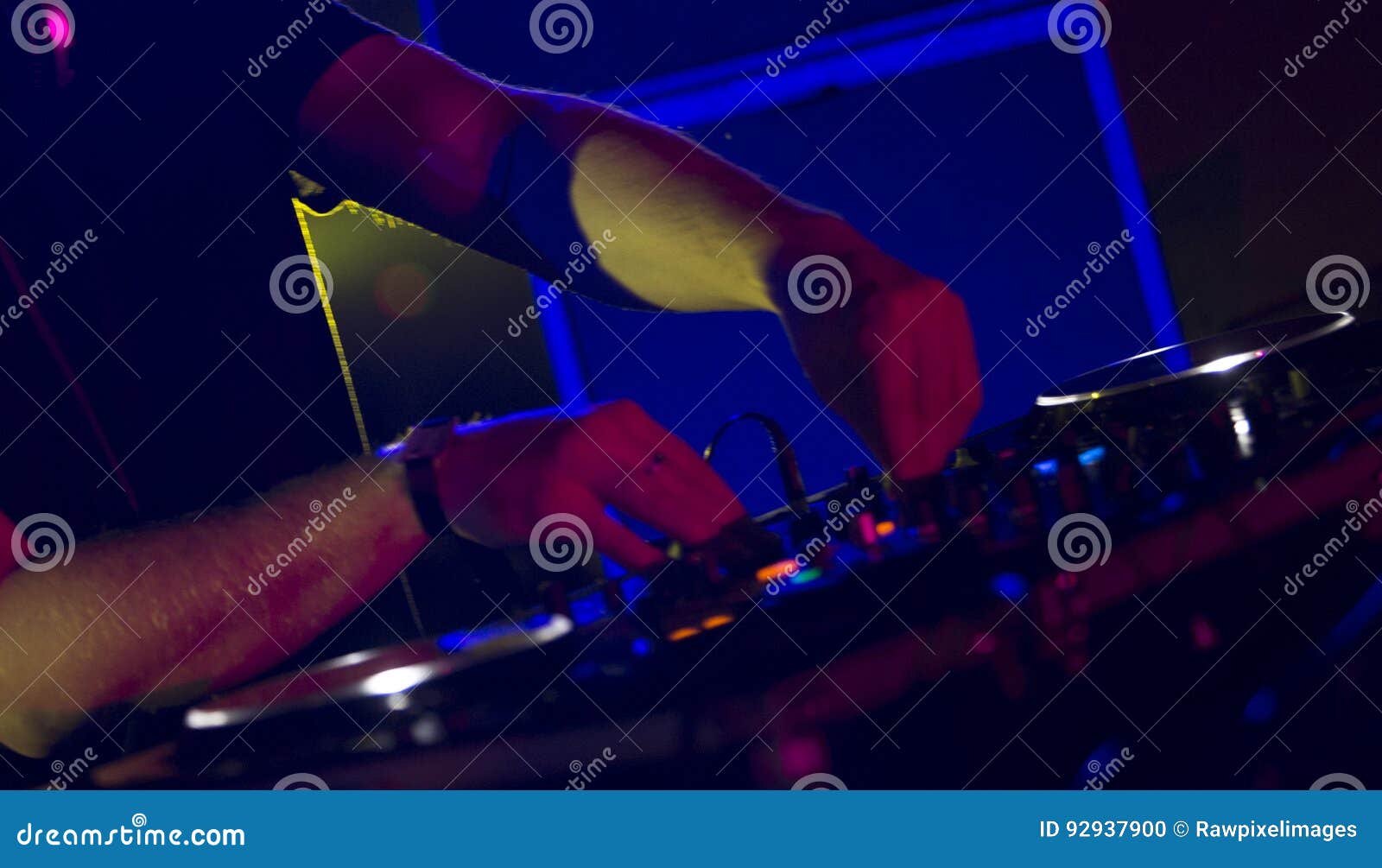 DJ Using Tuner Make Musics in Festival Stock Photo - Image of mixing ...