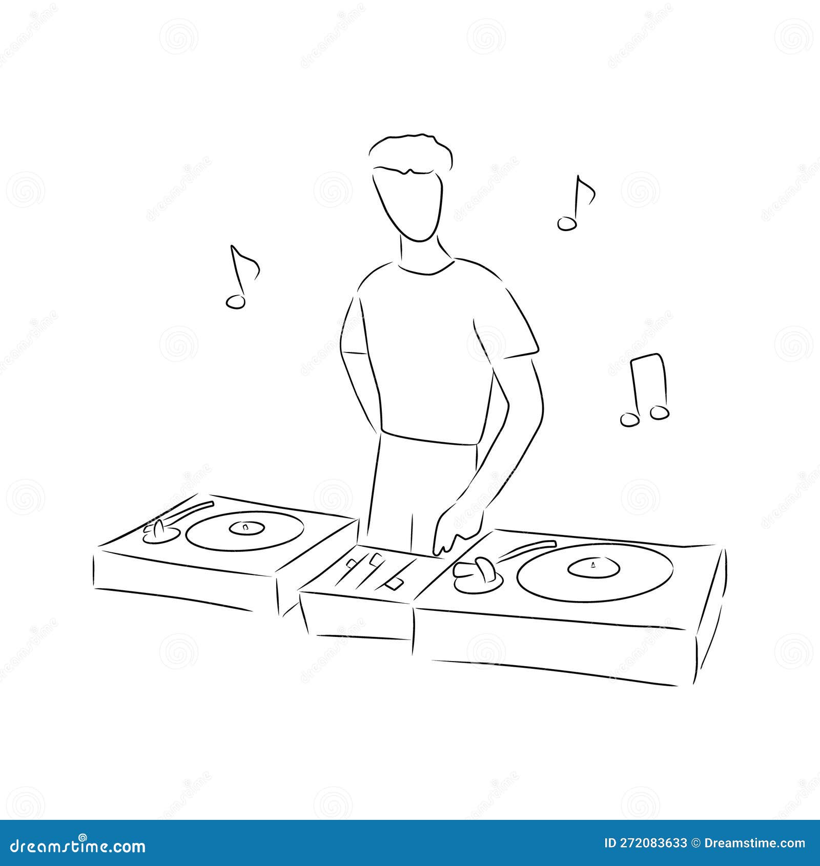 DJ, Vector. Hand Drawn Sketch Stock Vector - Illustration of object ...