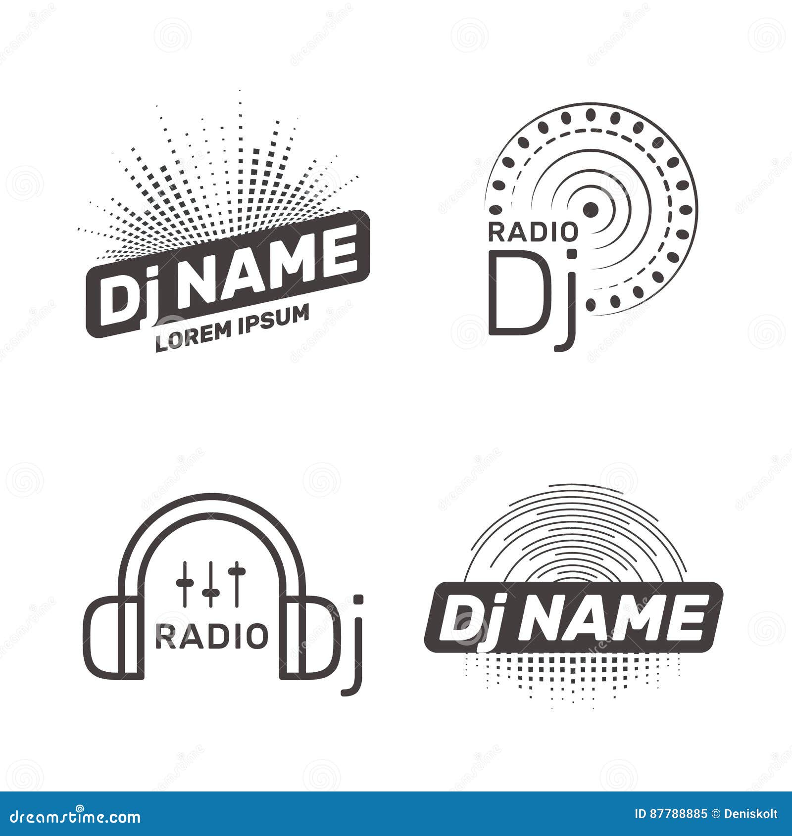 DJ vector label stock vector. Illustration of expert - 87788885