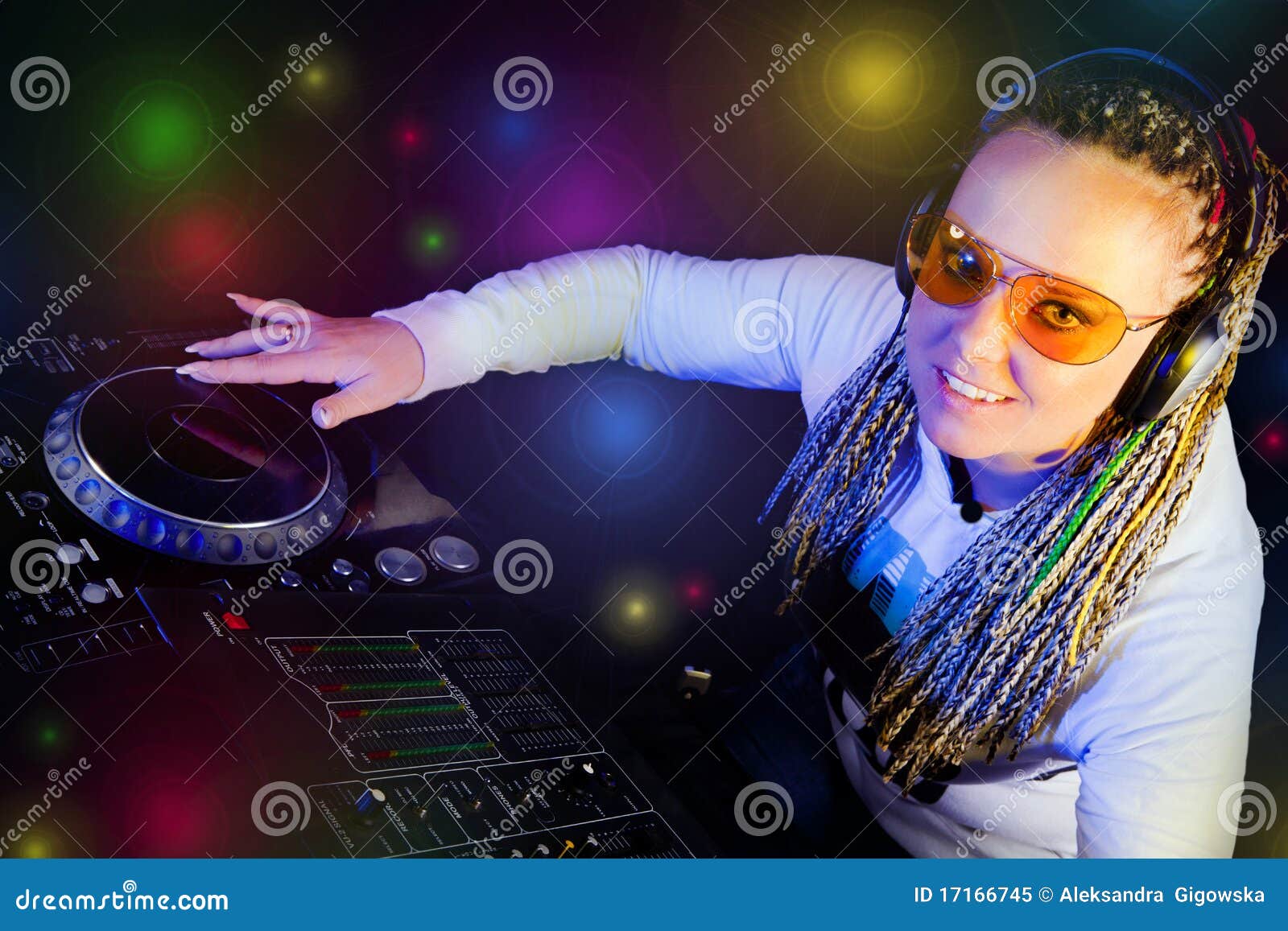 Dj Woman Playing Music by Mikser Stock Image - Image of caucasian ...